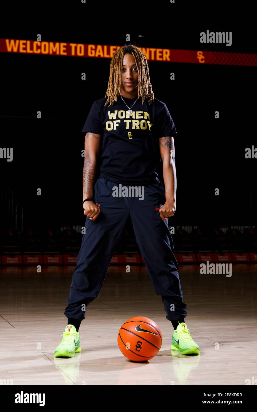 Southern Cal point guard Aaliyah Gayles poses for a portrait, Wednesday ...