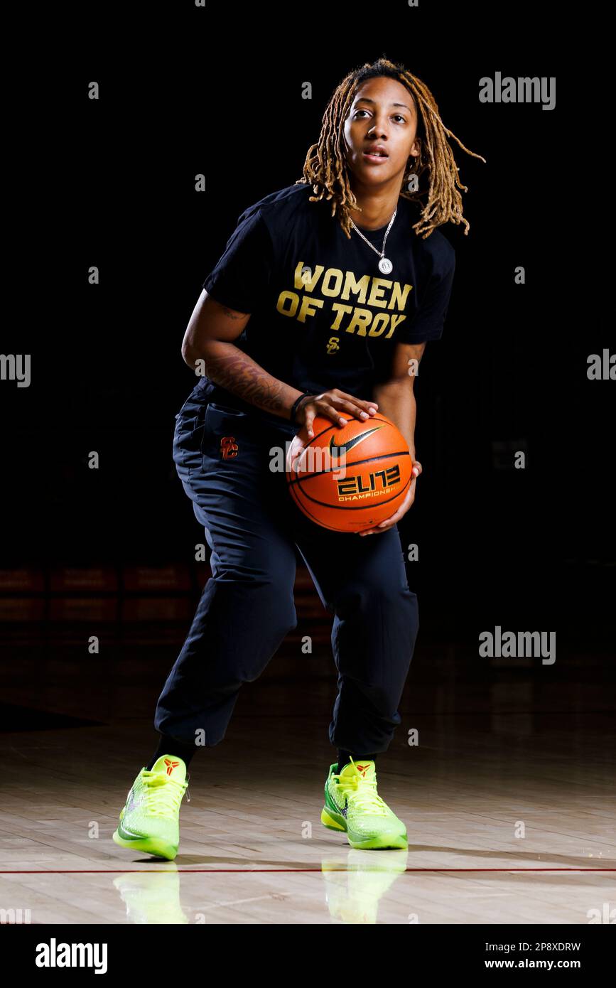 Southern Cal point guard Aaliyah Gayles poses for a portrait, Wednesday ...