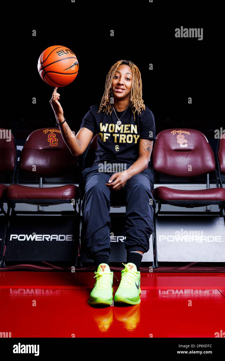 Southern Cal point guard Aaliyah Gayles poses for a portrait, Wednesday ...