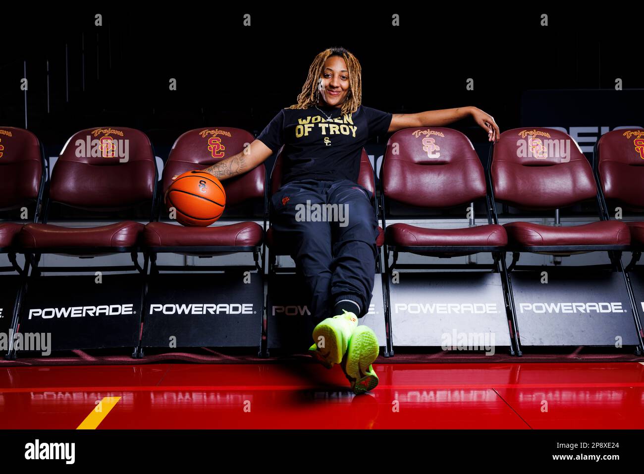 Southern Cal point guard Aaliyah Gayles poses for a portrait, Wednesday ...