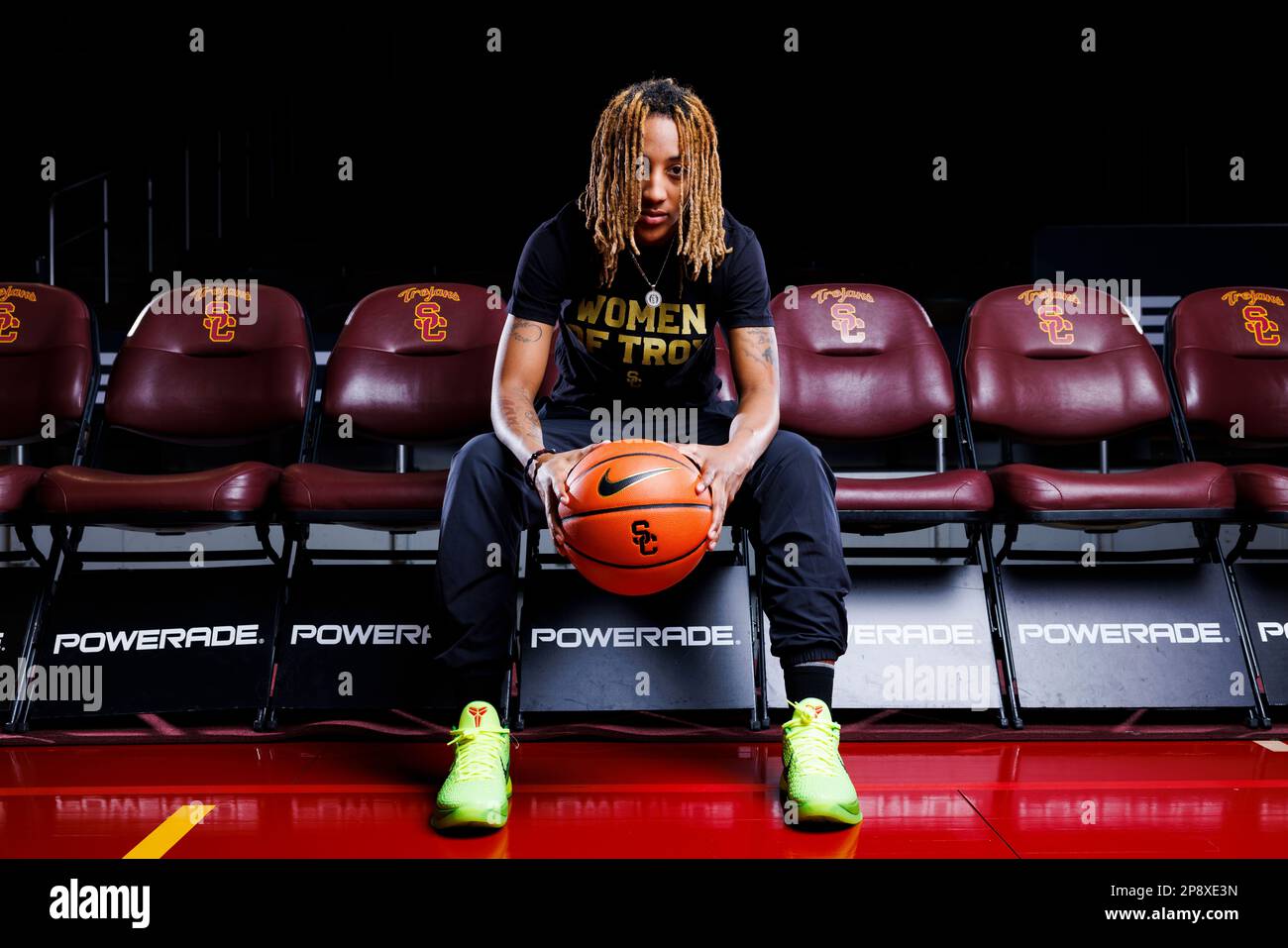 Southern Cal point guard Aaliyah Gayles poses for a portrait, Wednesday ...