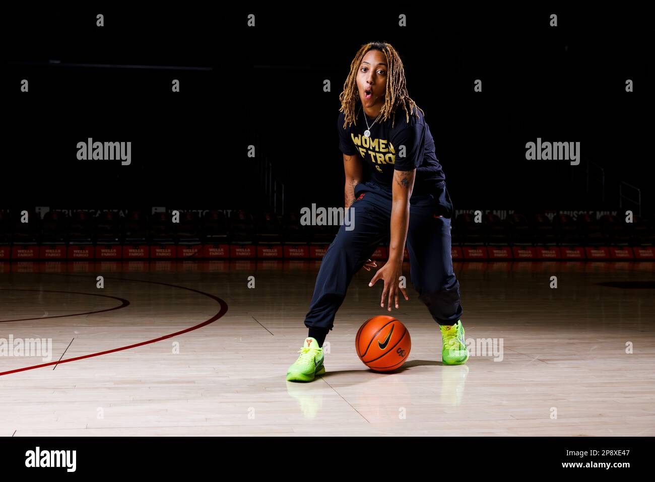 Southern Cal point guard Aaliyah Gayles poses for a portrait, Wednesday ...
