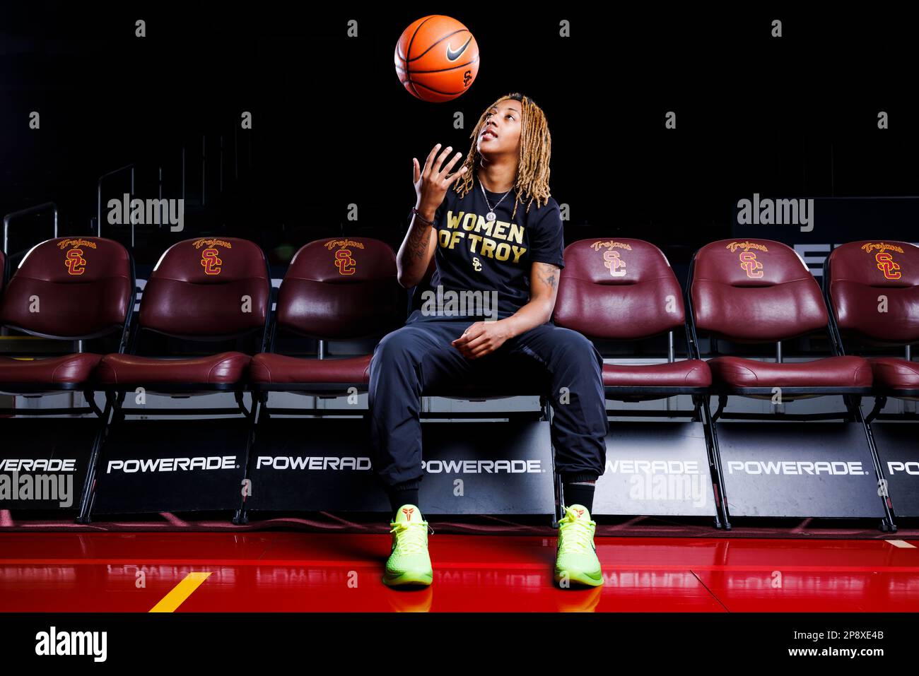 Southern Cal point guard Aaliyah Gayles poses for a portrait, Wednesday ...