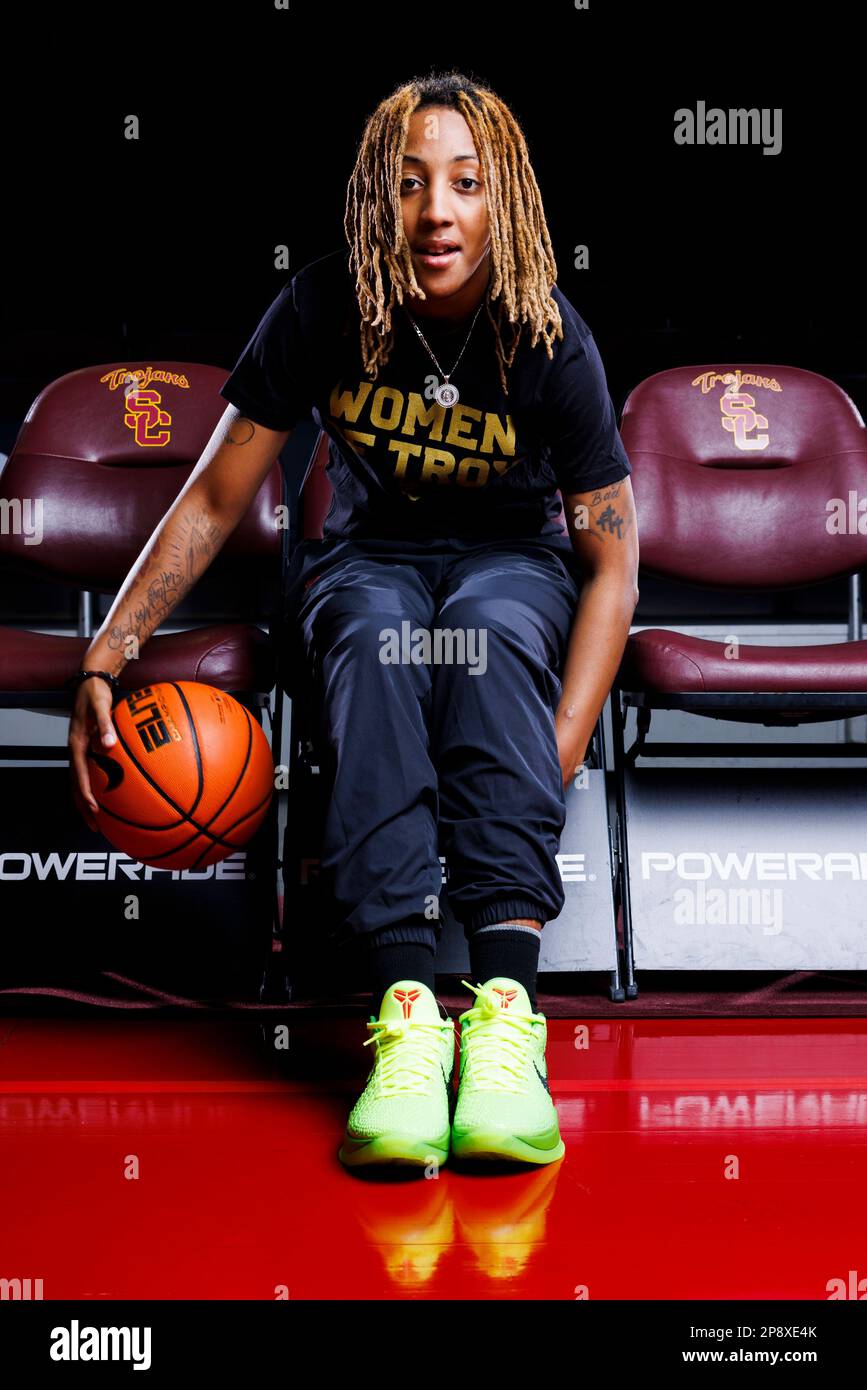Southern Cal point guard Aaliyah Gayles poses for a portrait, Wednesday ...