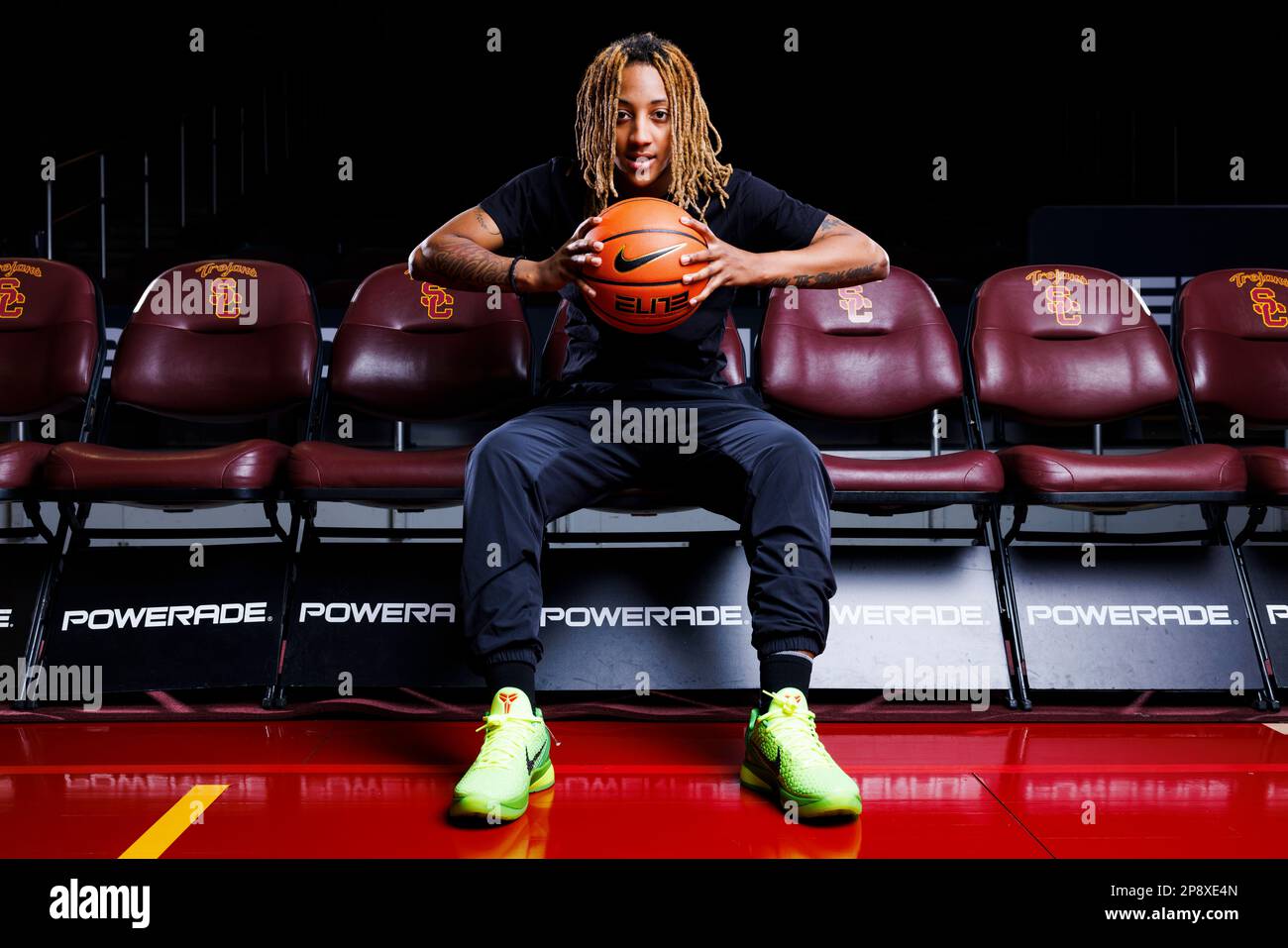 Southern Cal point guard Aaliyah Gayles poses for a portrait, Wednesday ...