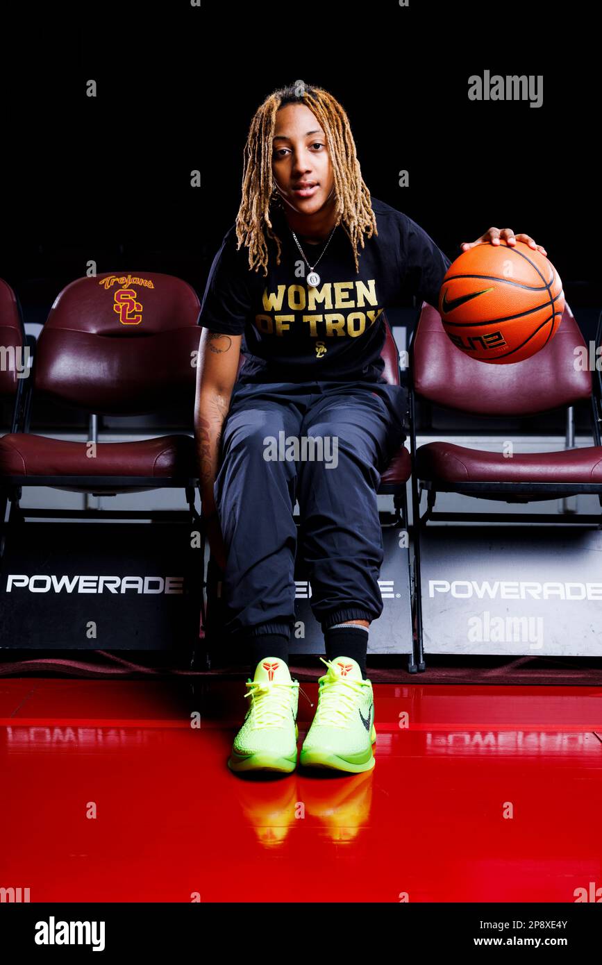 Southern Cal point guard Aaliyah Gayles poses for a portrait, Wednesday ...