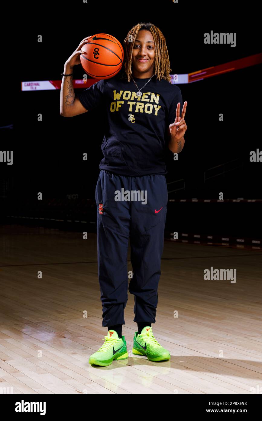 Southern Cal point guard Aaliyah Gayles poses for a portrait, Wednesday ...