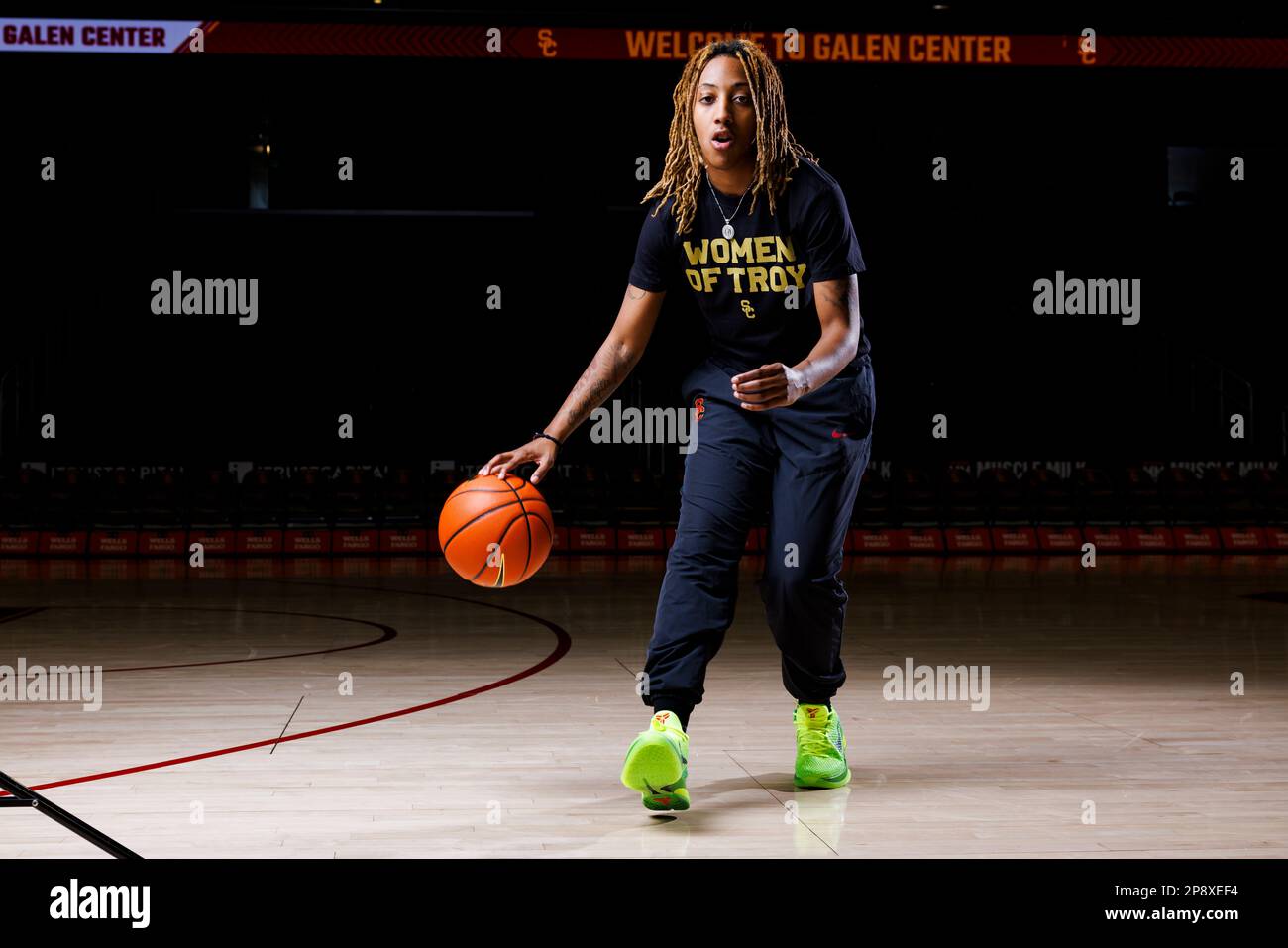 Southern Cal point guard Aaliyah Gayles poses for a portrait, Wednesday ...