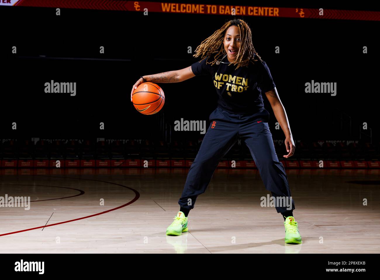 Southern Cal point guard Aaliyah Gayles poses for a portrait, Wednesday ...