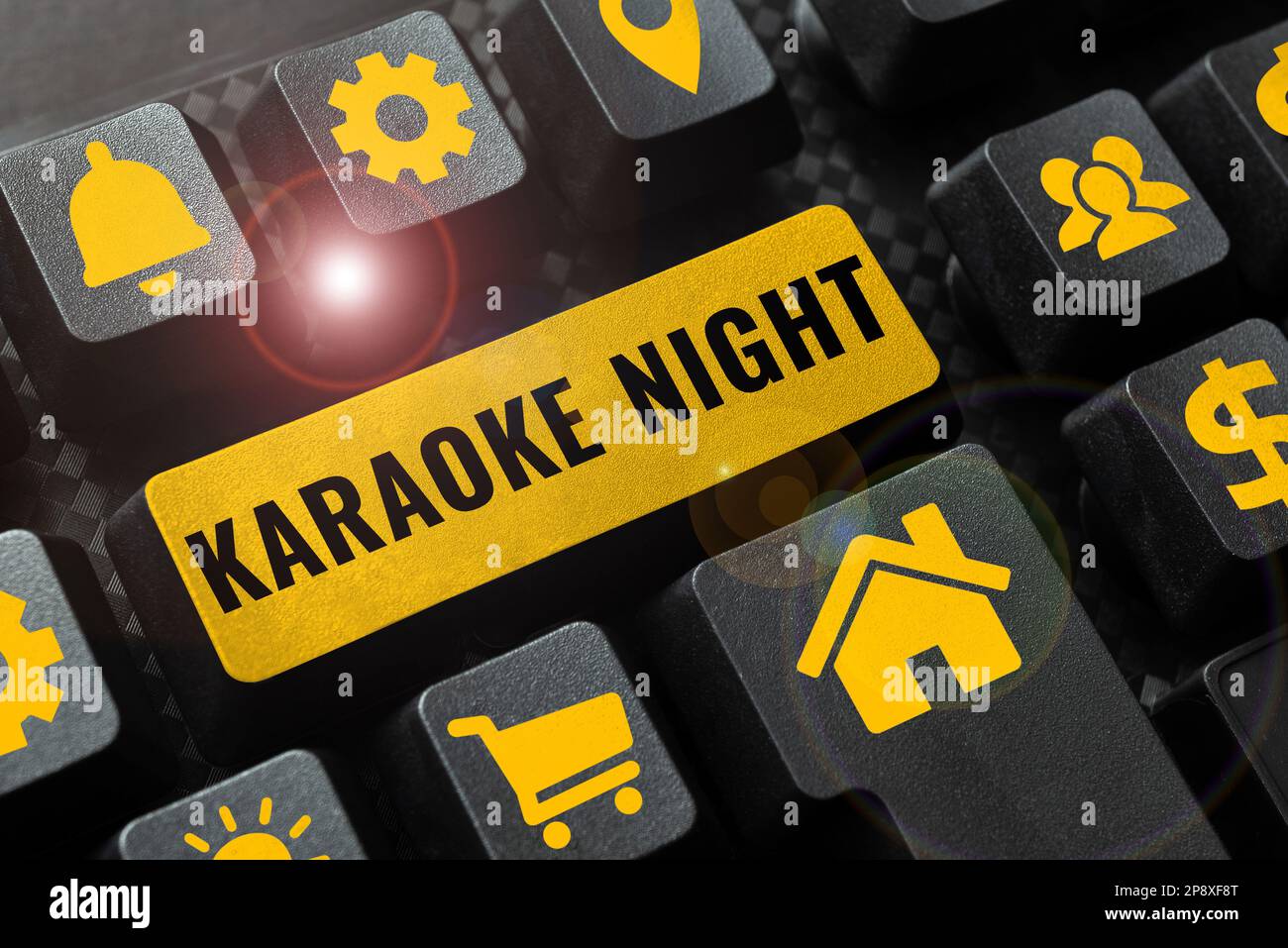 Conceptual caption Karaoke Night. Business idea Entertainment singing ...