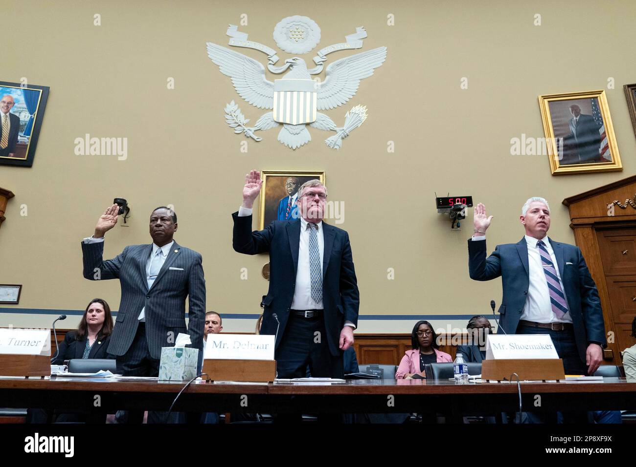 From left, Inspector General U.S. Department of Labor Larry Turner ...