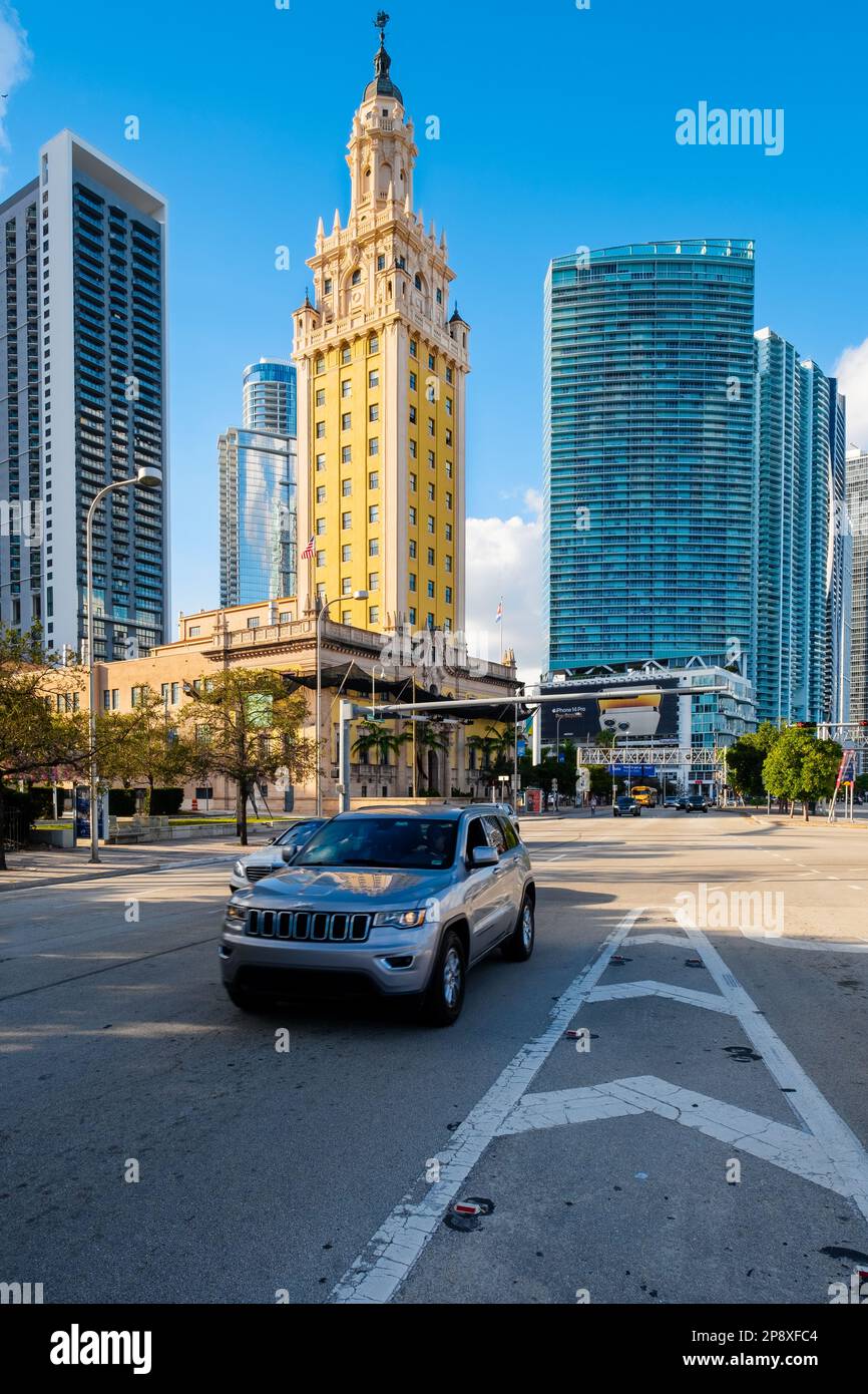 The Freedom Tower and the Miami downtown skyline Stock Photo - Alamy