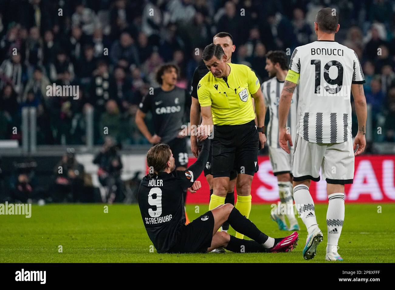 Turin, Italy - March 9, 2023, Tasos Sidiropoulos (Referee) and Lucas ...
