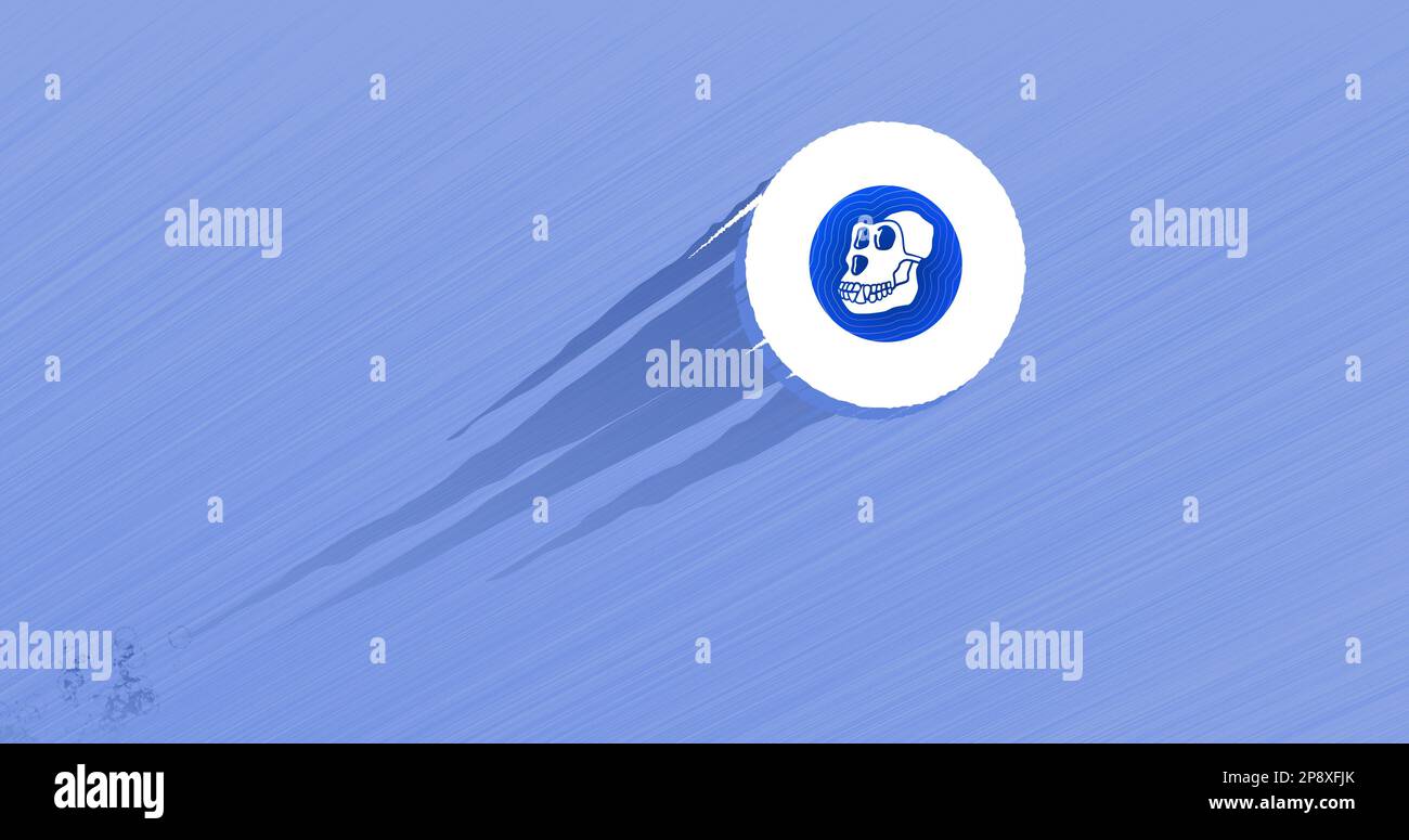 March 11 2023 Illustration of the crypto asset token ape coin take off ...