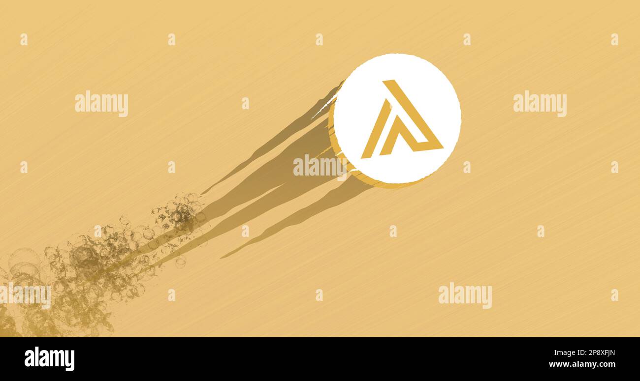 March 11 2023 Illustration of the crypto asset token APL coin take off ...