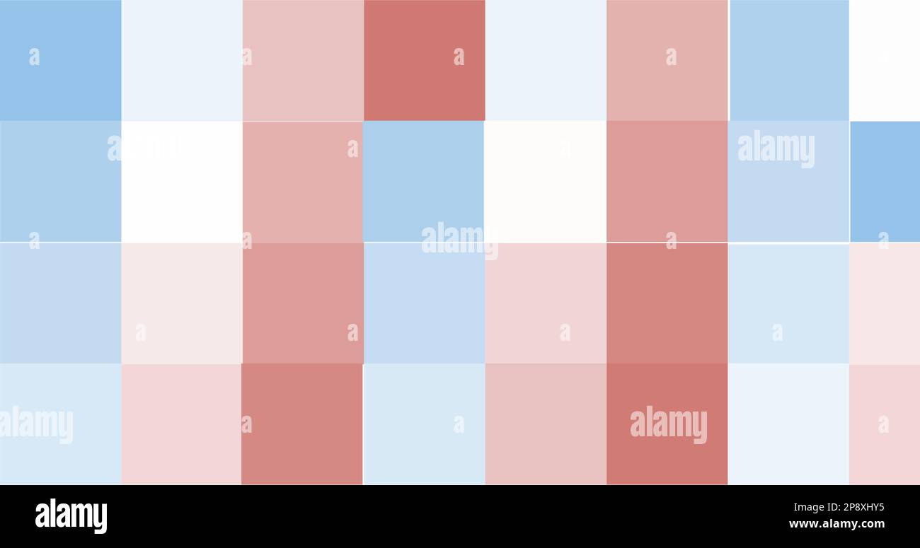 Rows of blue, red and white pixels with copy space Stock Photo - Alamy