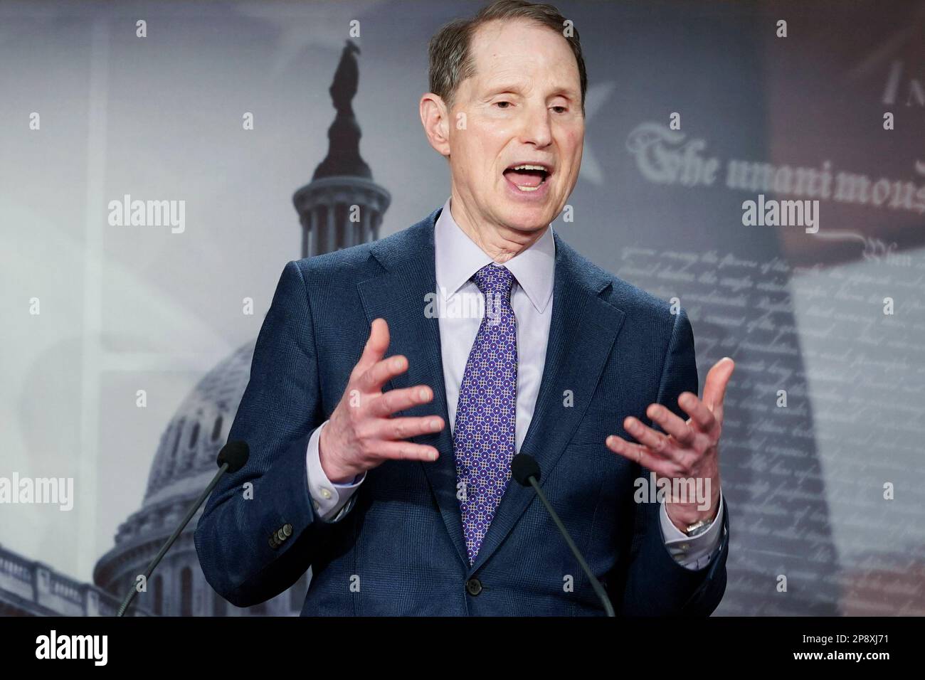 Senate Finance Committee Chairman Ron Wyden, D-Ore., speaks during a ...