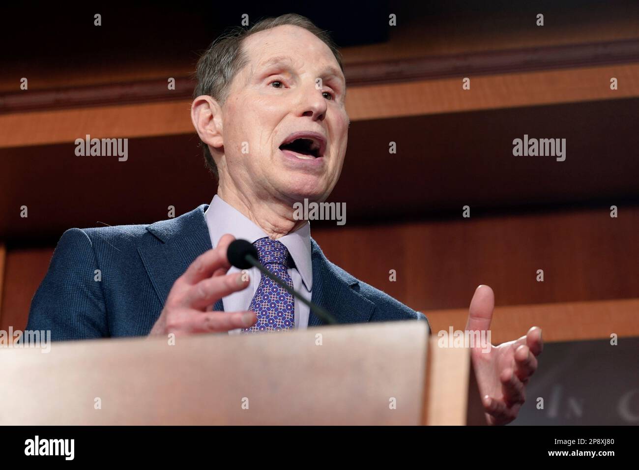 Senate Finance Committee Chairman Ron Wyden, D-Ore., speaks during a ...
