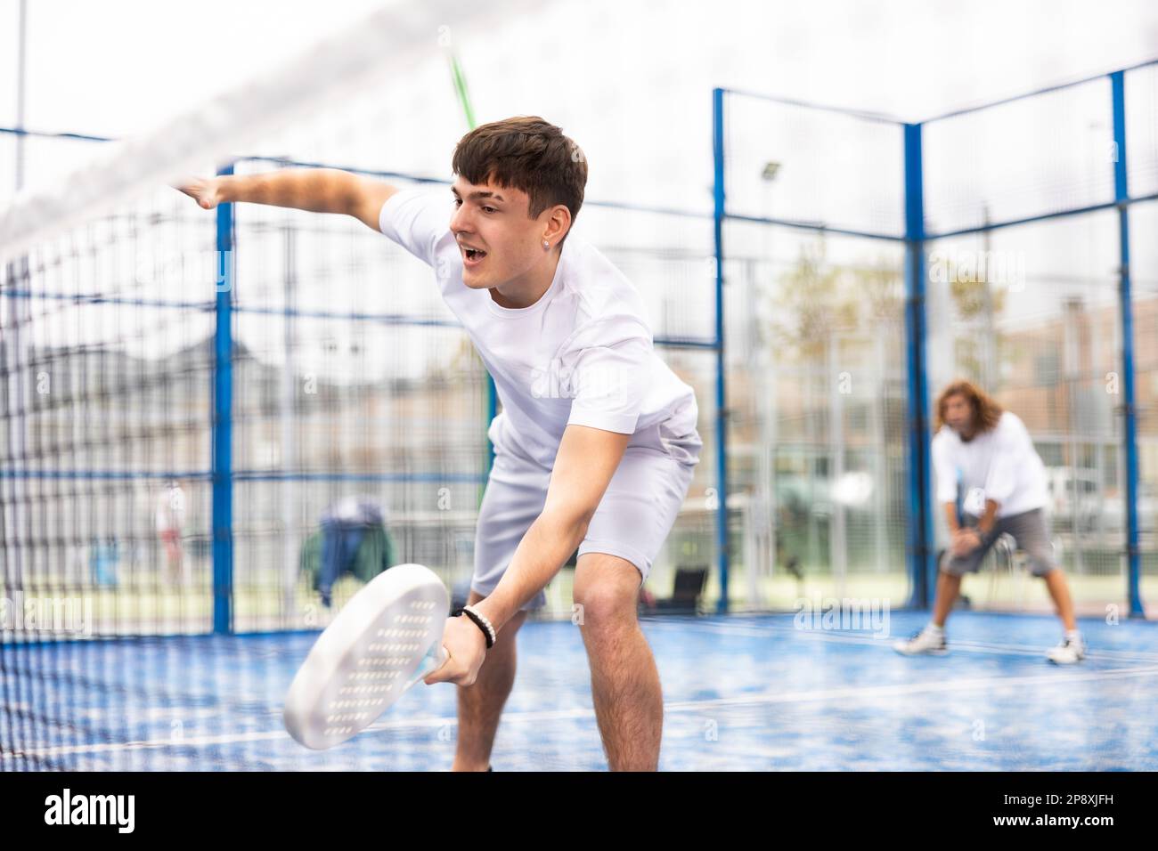 Man practicing paddle tennis on hi-res stock photography and images - Alamy