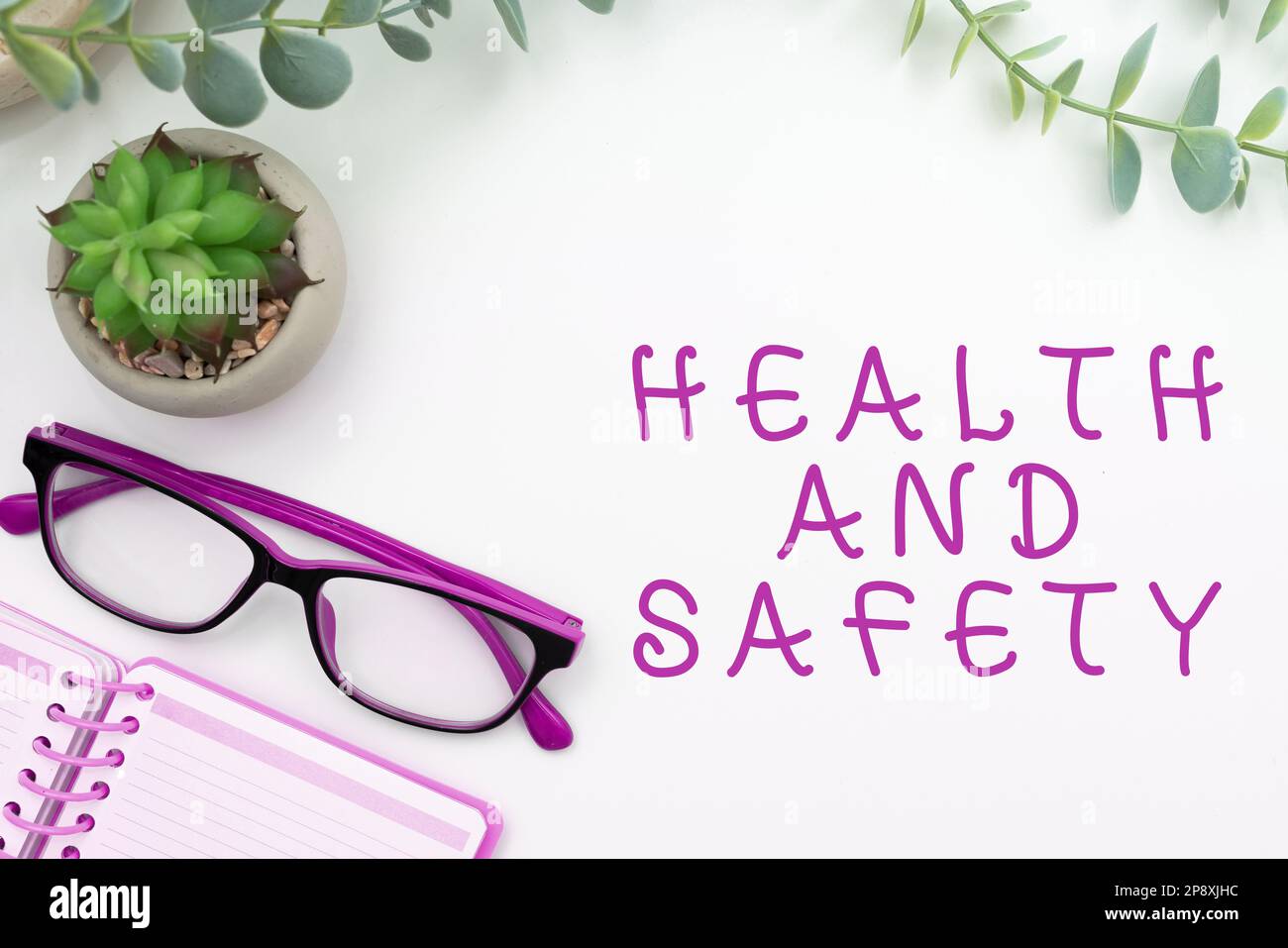 Hand writing sign Health And Safety. Word for Taking the appropriate ...