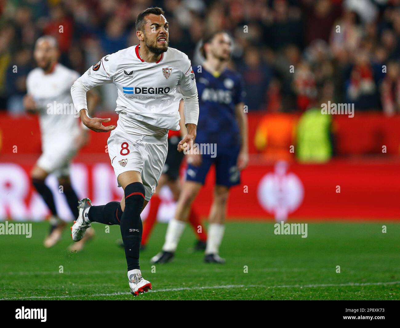 Sevilla, Spain. March 9, 2023, Joan Jordan of Sevilla FC celebrates ...