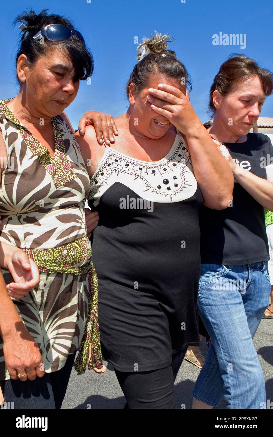 Pilgrims.woman crying with emotion.Procession during annual gipsy ...