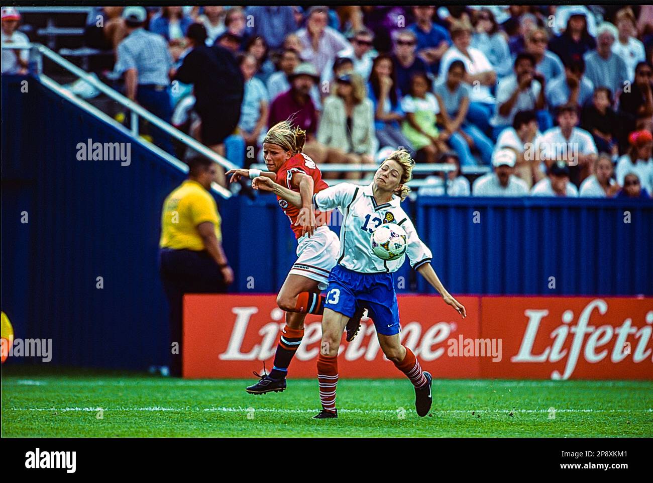 Dagny Mellgren (NOR) amd Elena Fomina (RUS) during NOR vs RUS at the ...