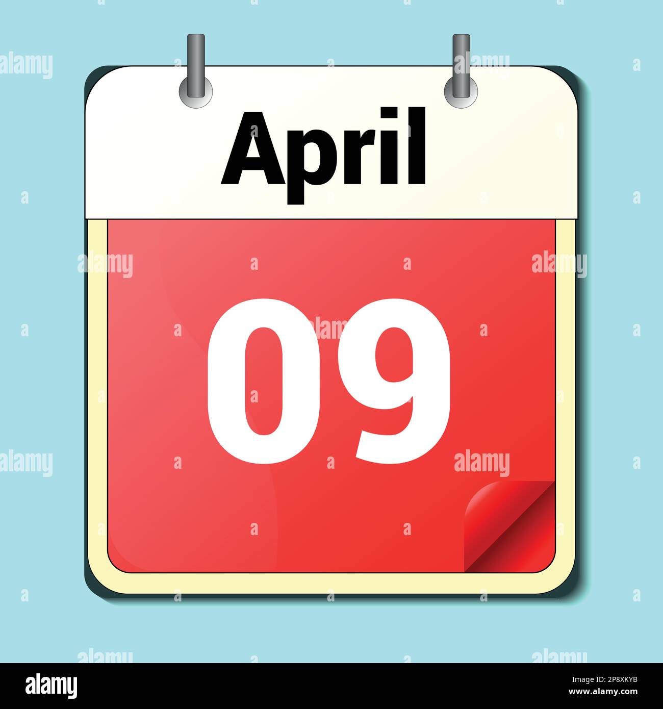 day on the calendar, vector image format, April 09 Stock Vector Image ...
