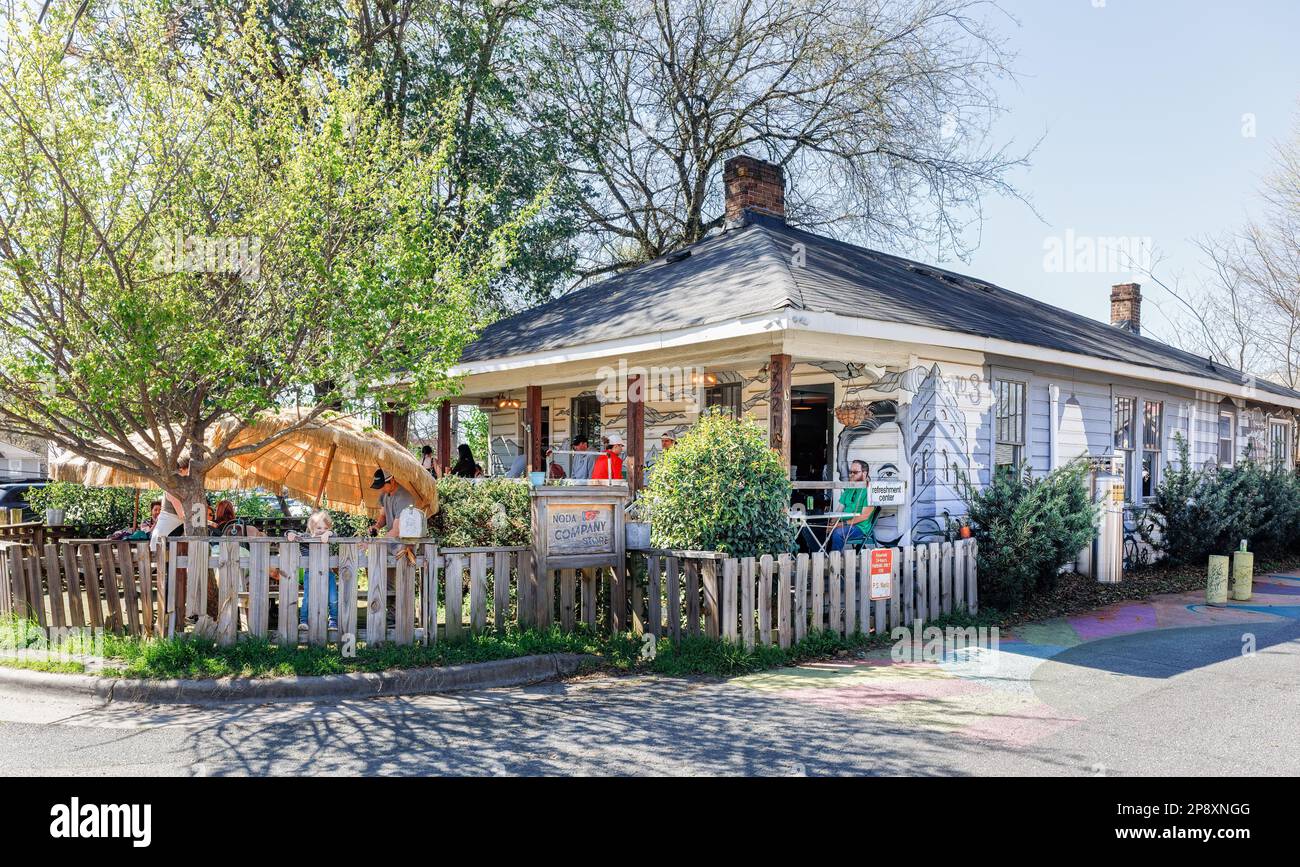 CHARLOTTE, NC-5 MARCH 2023: Covered outside dining at the NoDa Company ...
