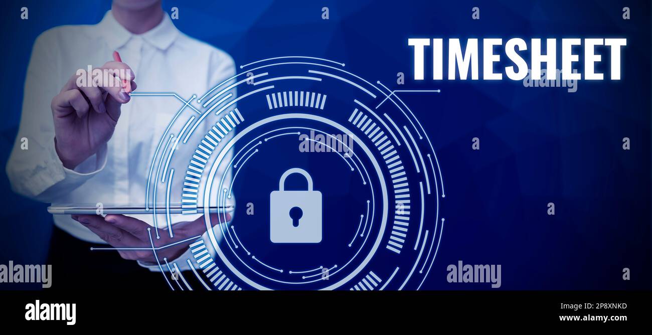 Conceptual display Timesheet. Word Written on graphical representation ...