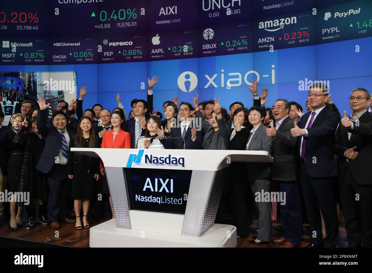 New York, USA. 9th Mar, 2023. Management and guests of Xiao-I ...