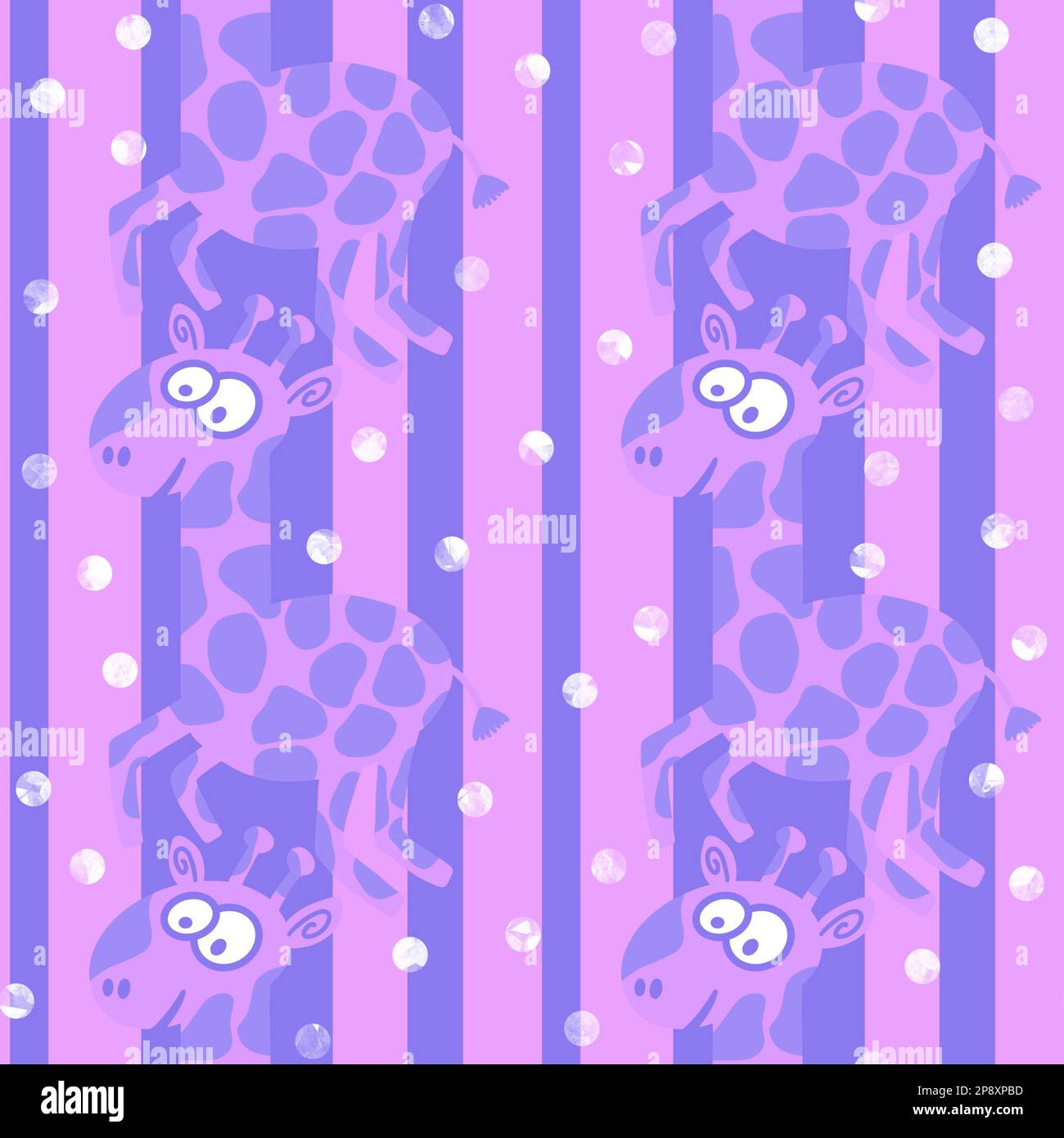 Cartoon summer animals seamless giraffes pattern for wrapping paper and ...