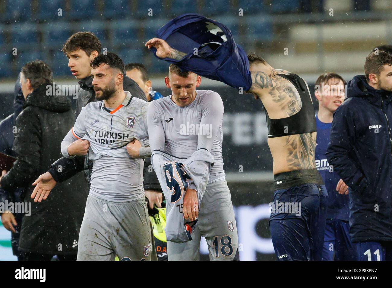 Gent, Belgium, 09 March 2023. Basaksehir's Patryk Szysz and Gent's ...