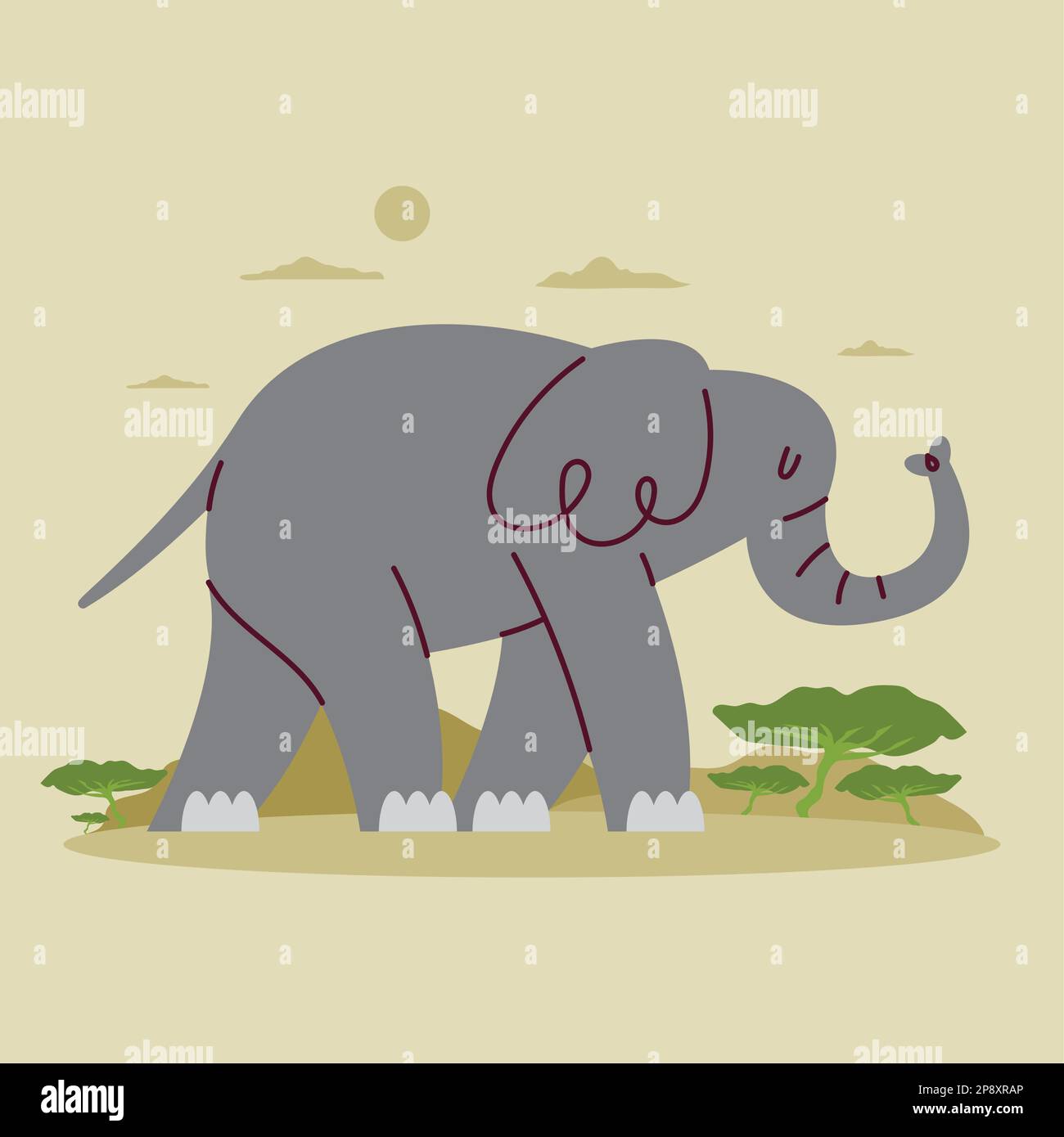 strong elephant wild animal character Stock Vector Image & Art - Alamy