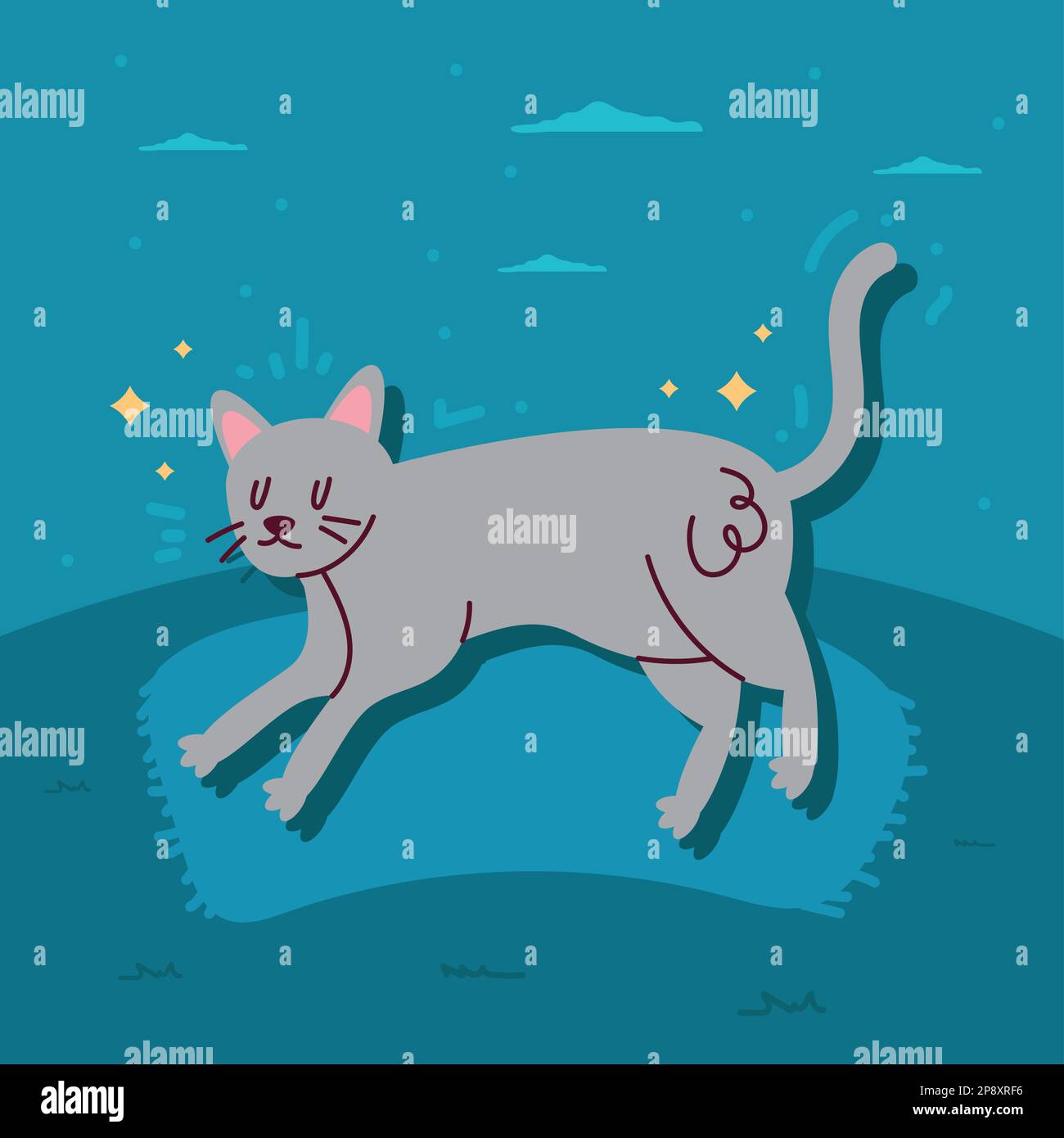 cute little gray cat character Stock Vector Image & Art - Alamy