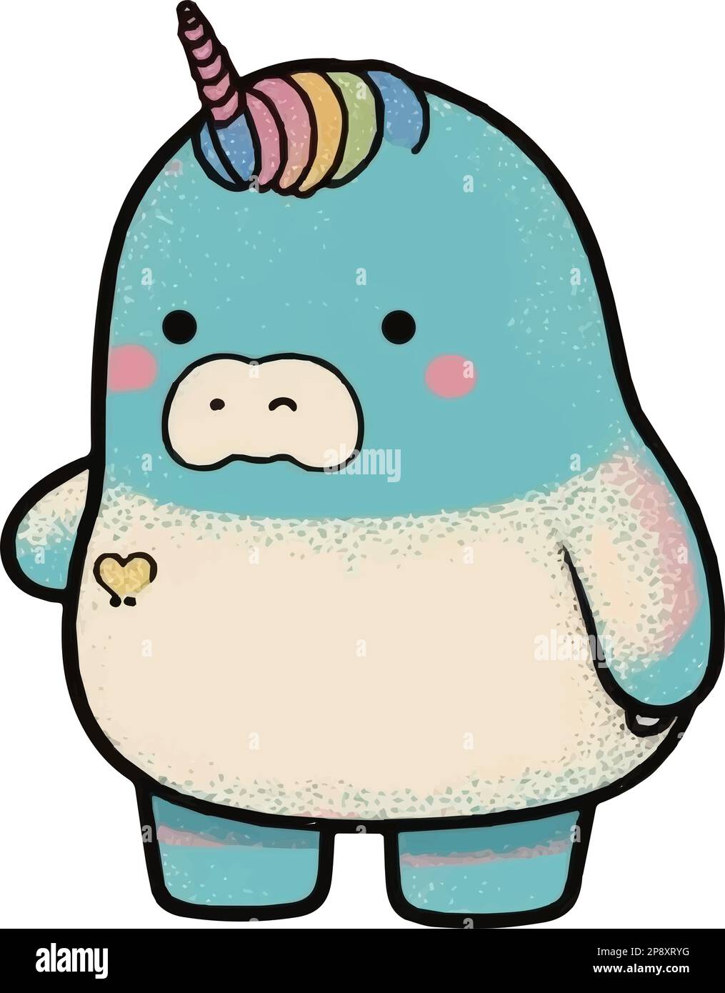 Cute Fat Cartoon Unicorn