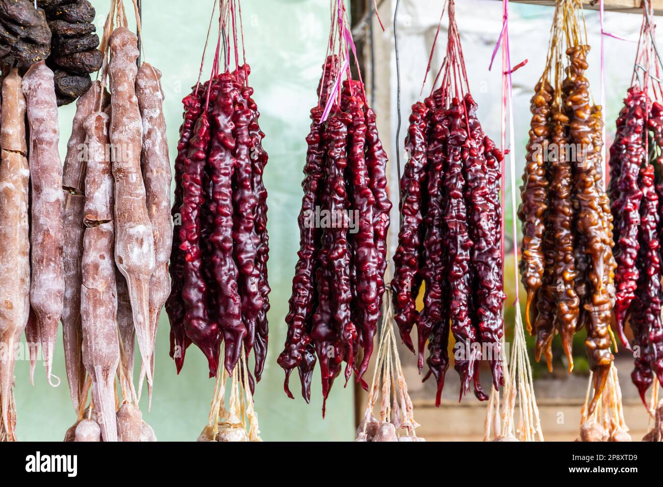Churchkhela, traditional Georgian candle-shaped candy made of grape ...