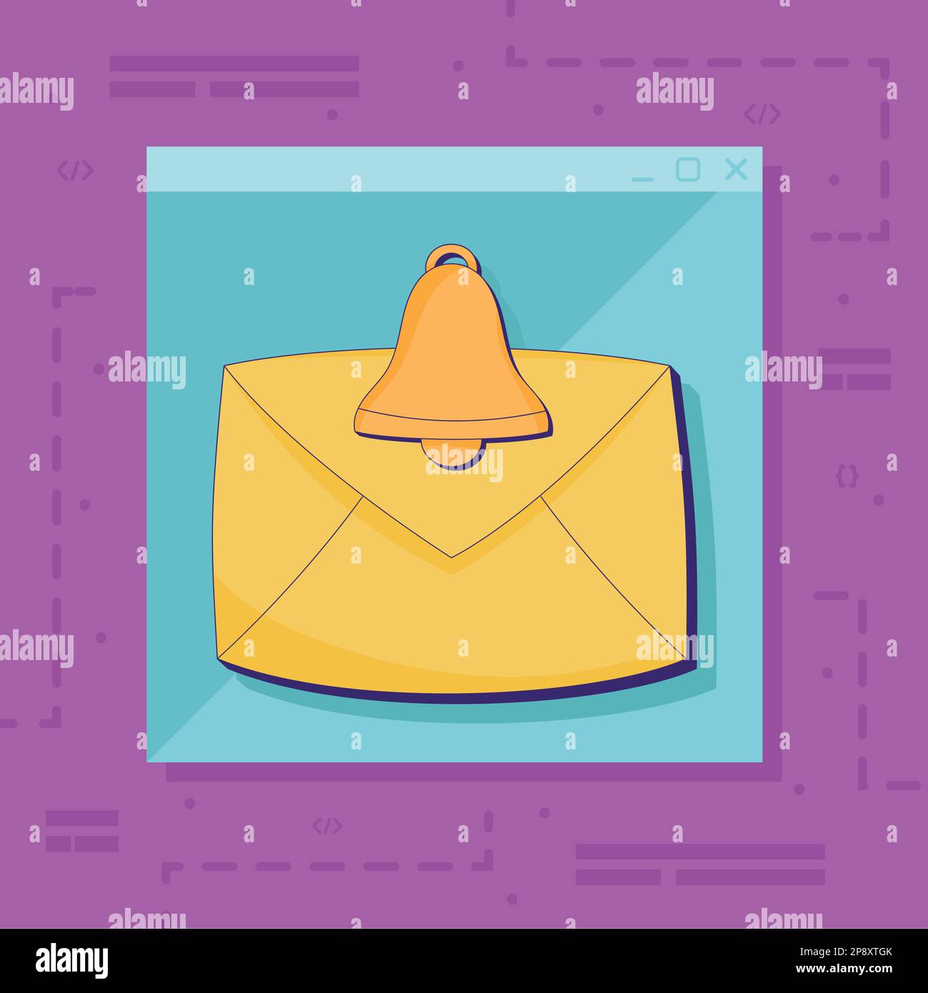 envelope mail with bell icon Stock Vector Image & Art - Alamy