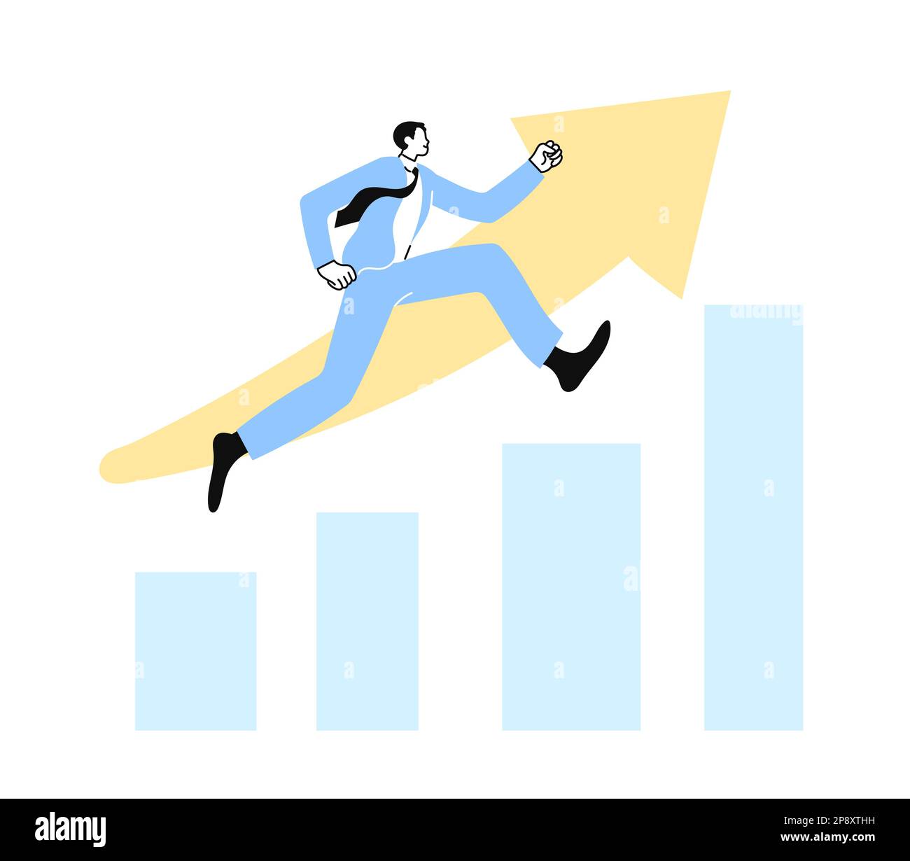 Man runs up the rising chart Stock Vector Image & Art - Alamy