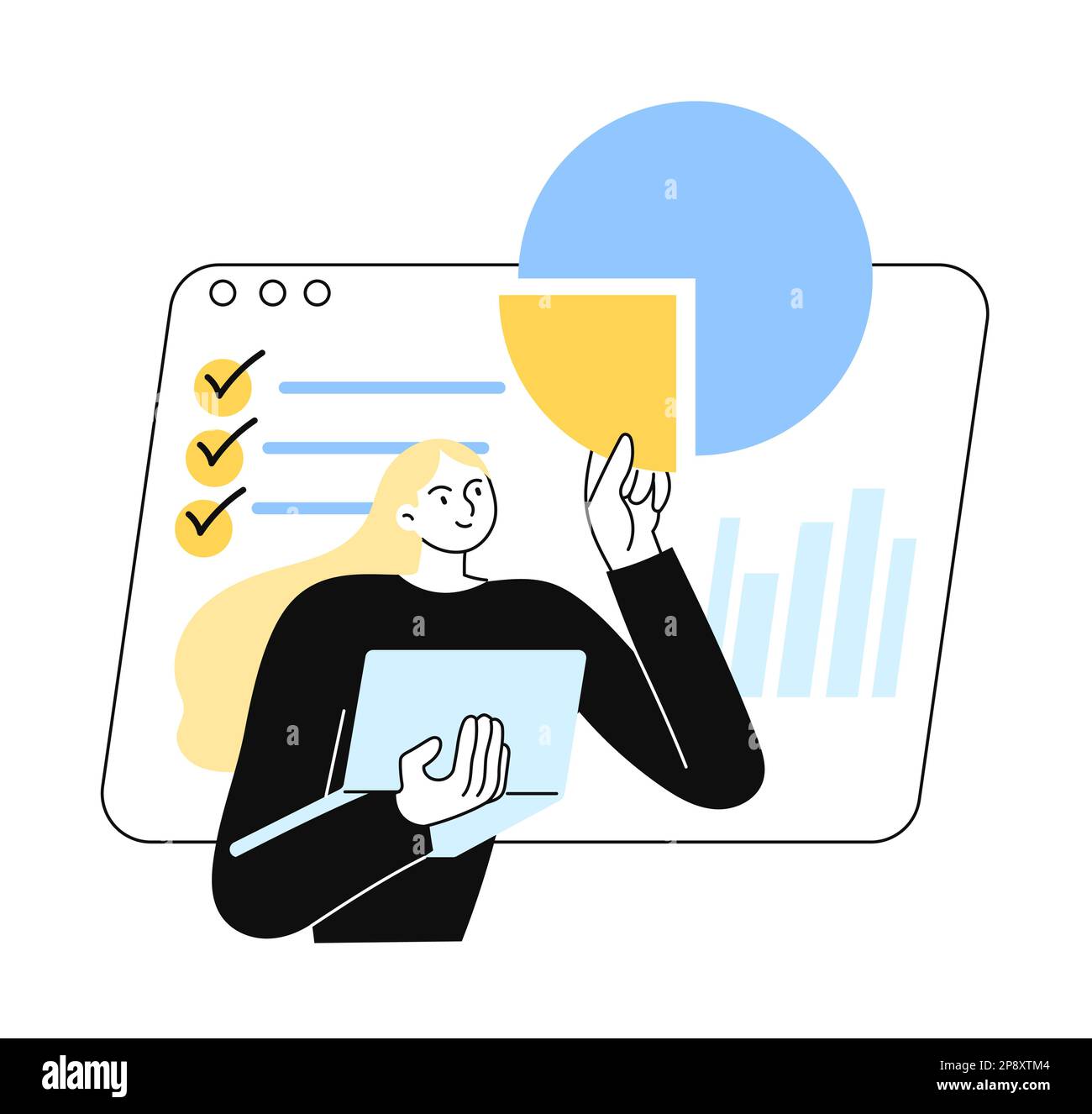 Woman works data analytics hi-res stock photography and images - Alamy