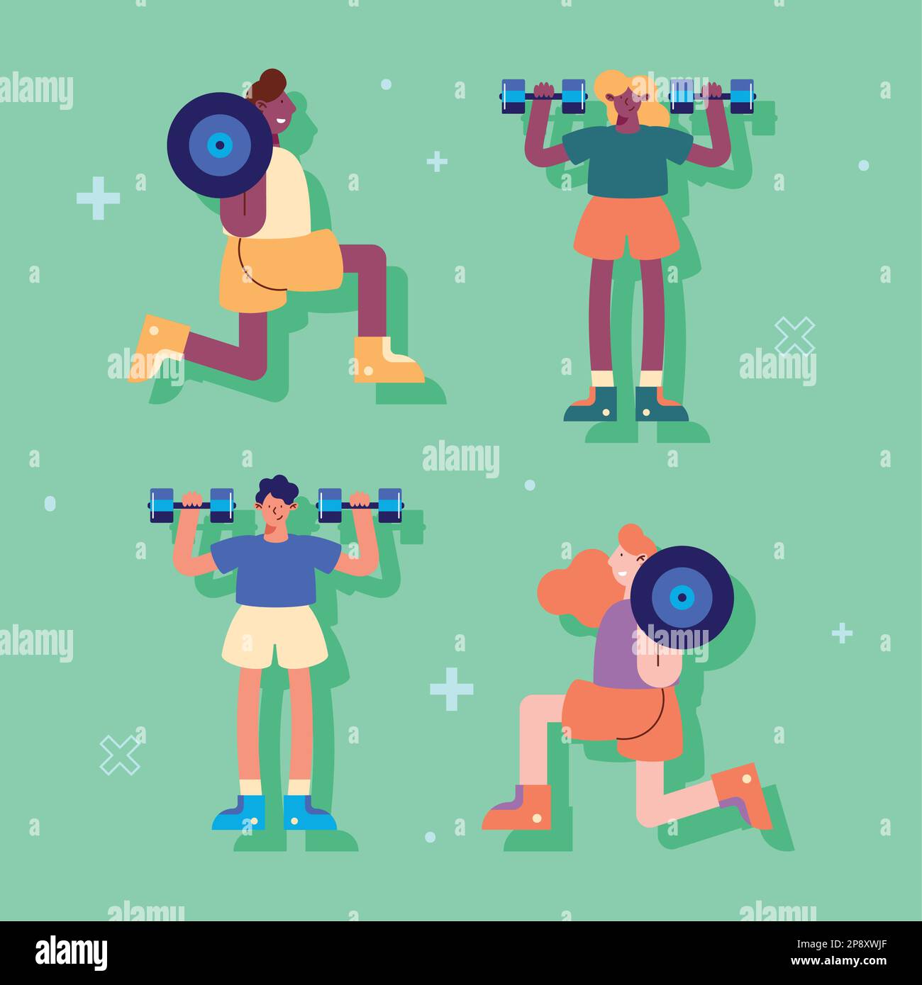 Different exercises Stock Vector Images - Alamy