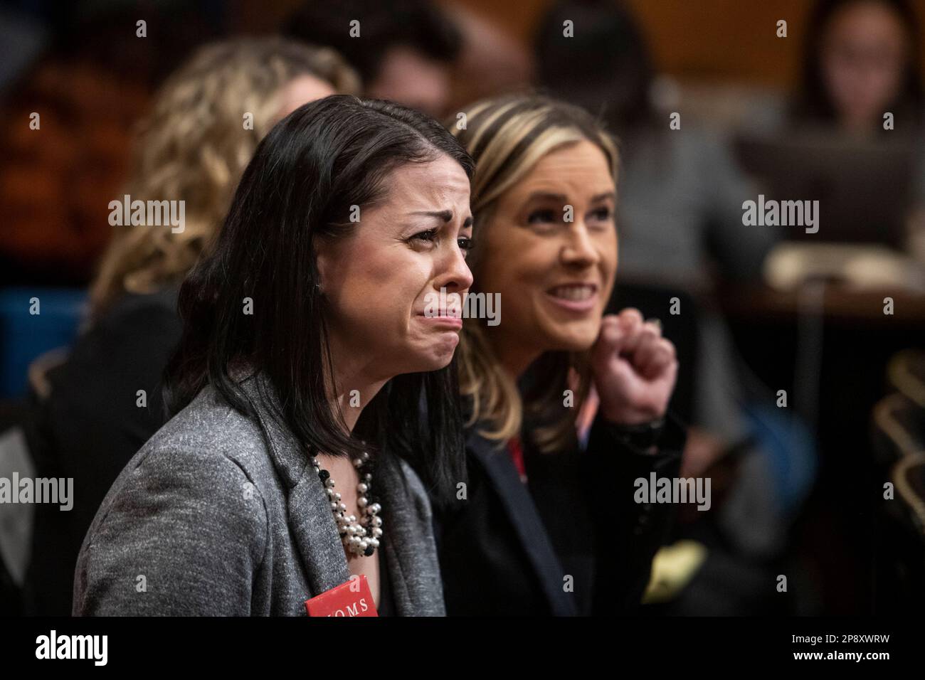 East Palestine, Ohio resident Misti Allison fights back tears as she ...