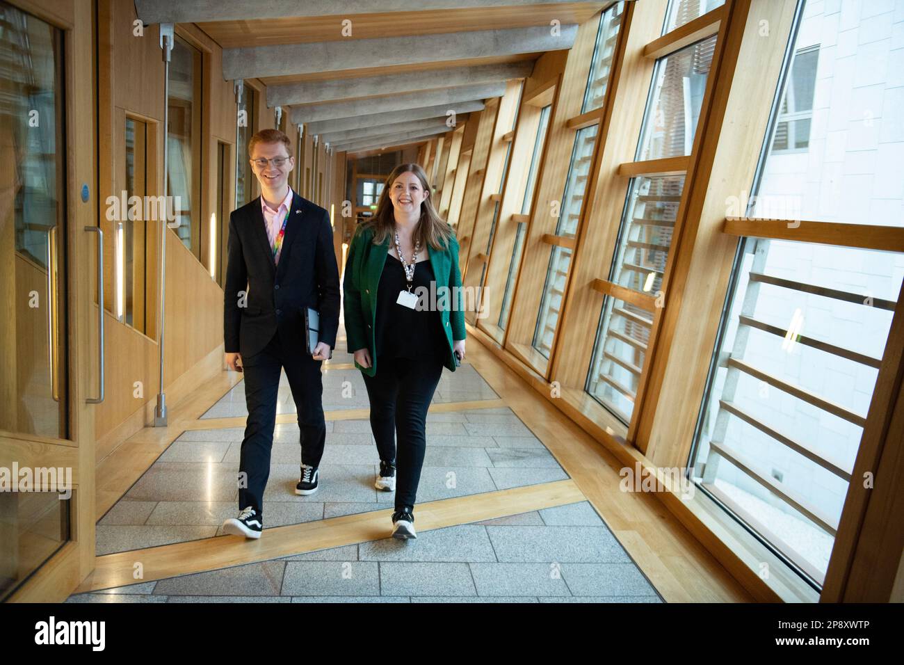 Edinburgh, Scotland, UK. 9th Mar, 2023. PICTURED: (L-R) Ross Greer MSP ...