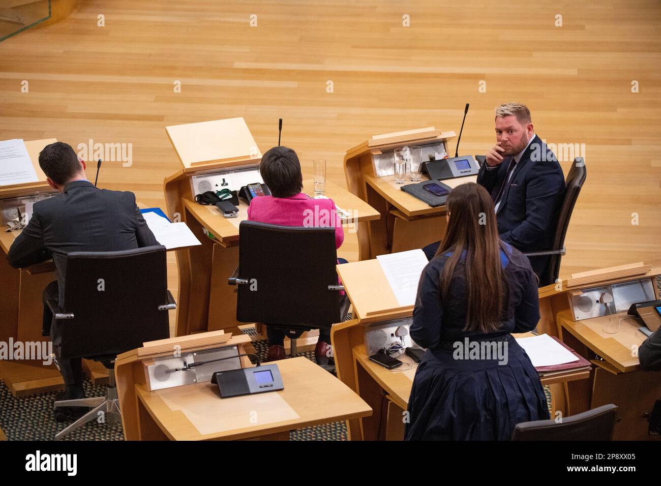 Edinburgh, Scotland, UK. 9th Mar, 2023. PICTURED: Jamie Greene MSP (top ...