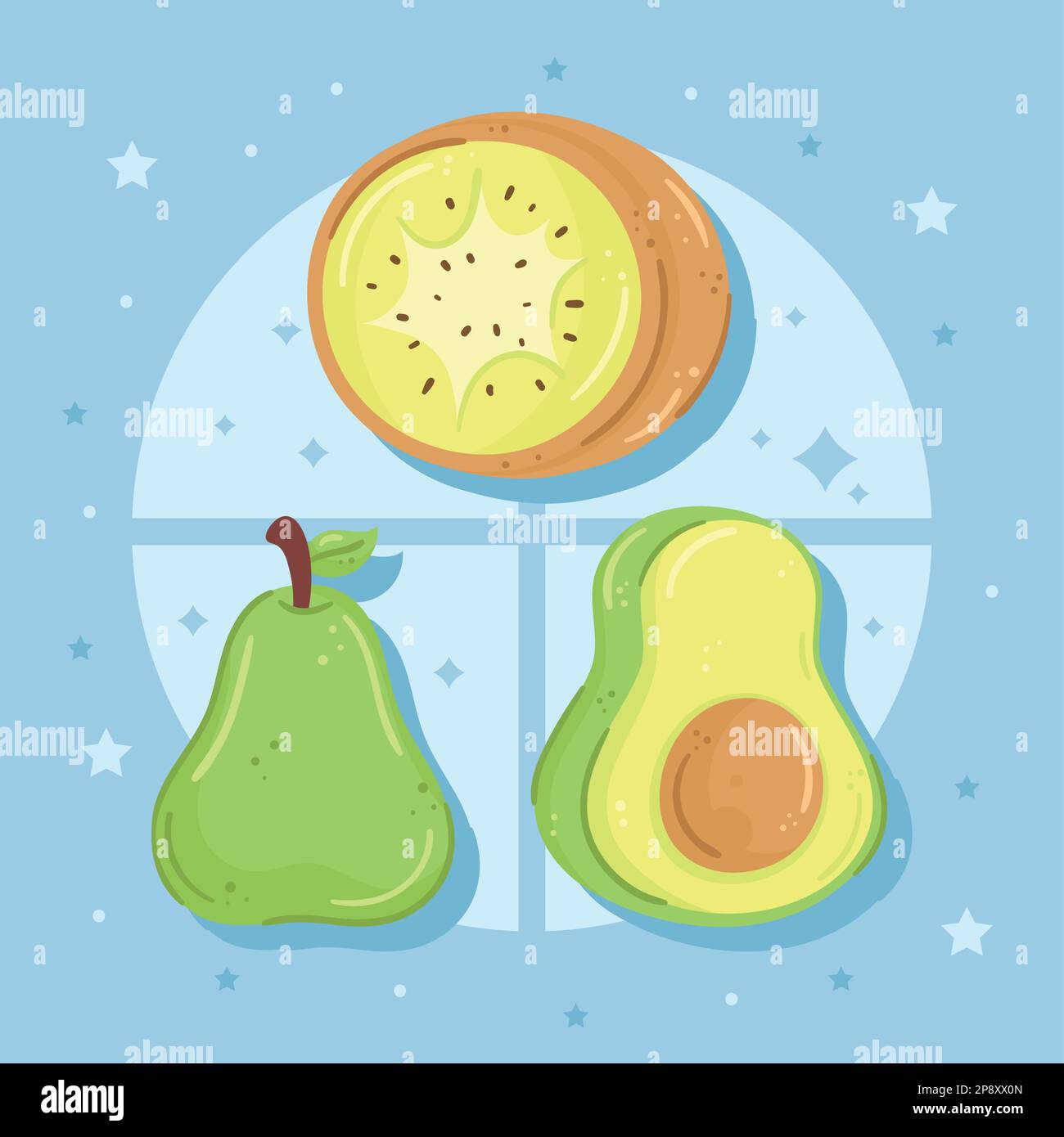 three fruits healthy food icons Stock Vector Image & Art - Alamy