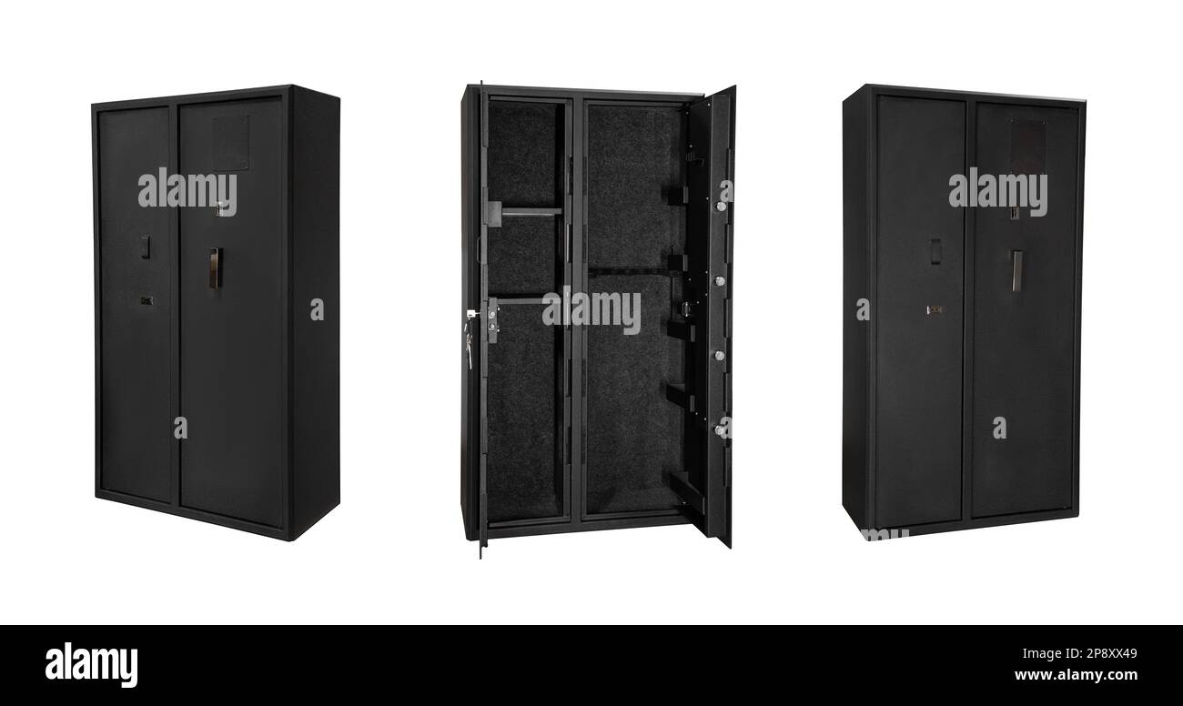 Double wing safe for weapons. A metal gun safe with two doors. Safe ...