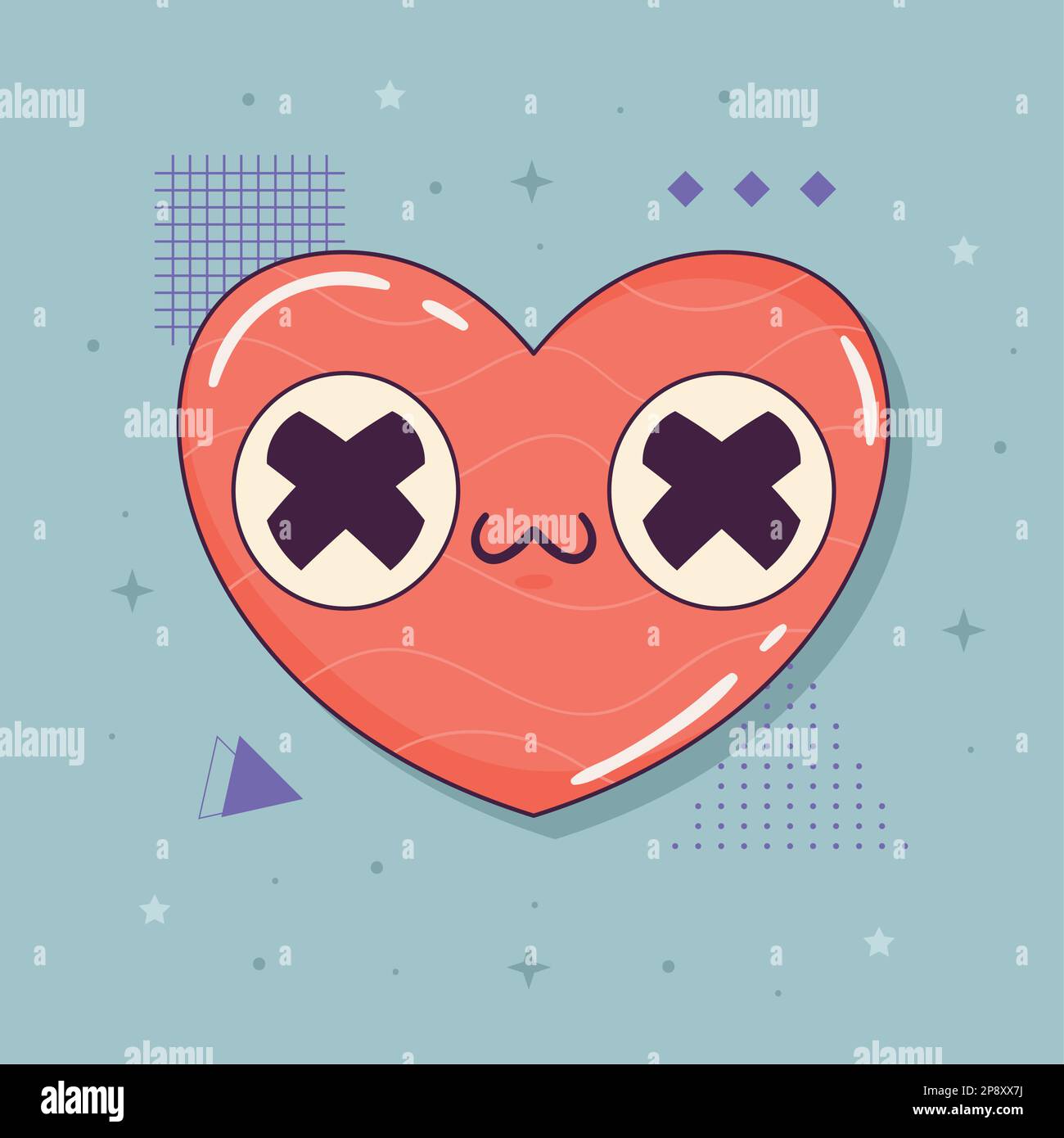 red heart retro style icon Stock Vector Image & Art - Alamy