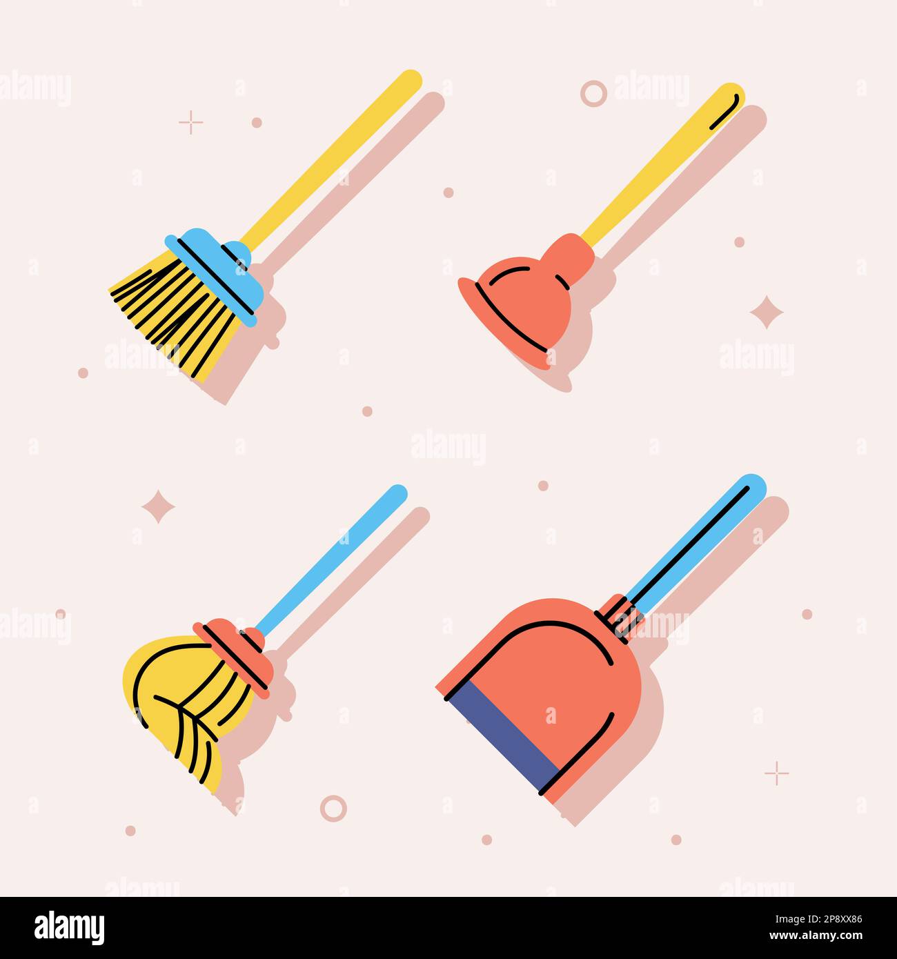 house keeping handle tools icons Stock Vector Image & Art - Alamy