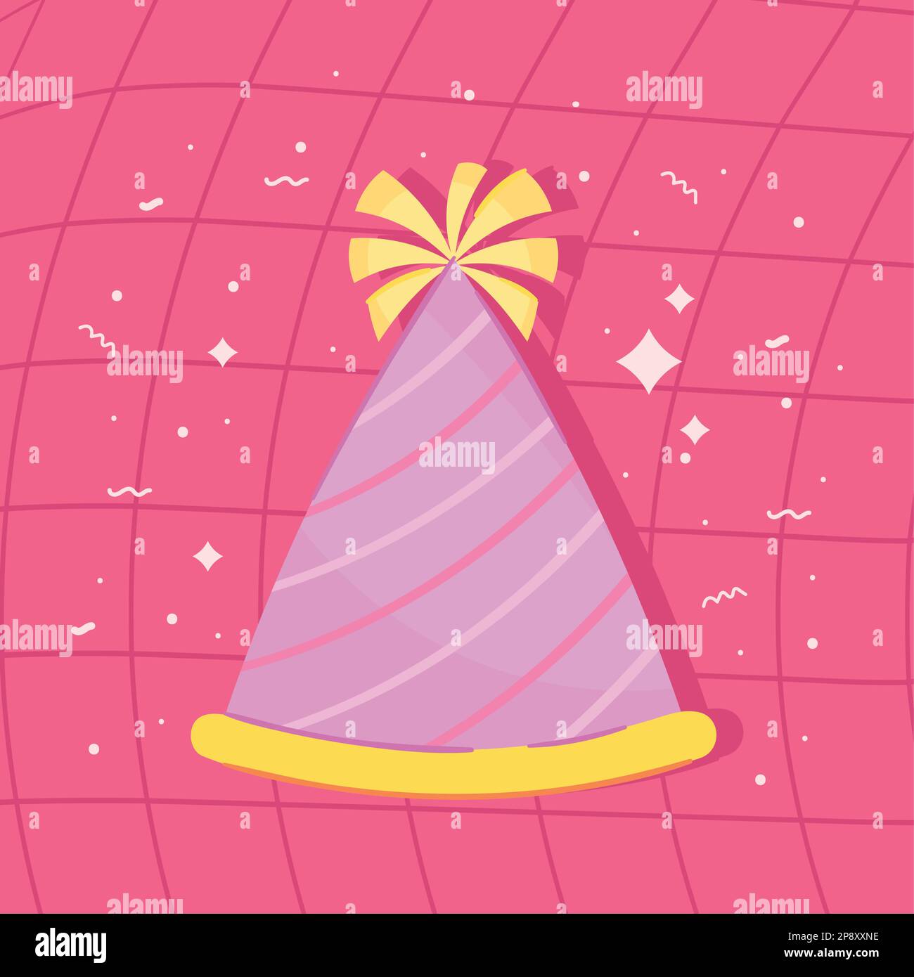 pink party hat accessory icon Stock Vector Image & Art - Alamy