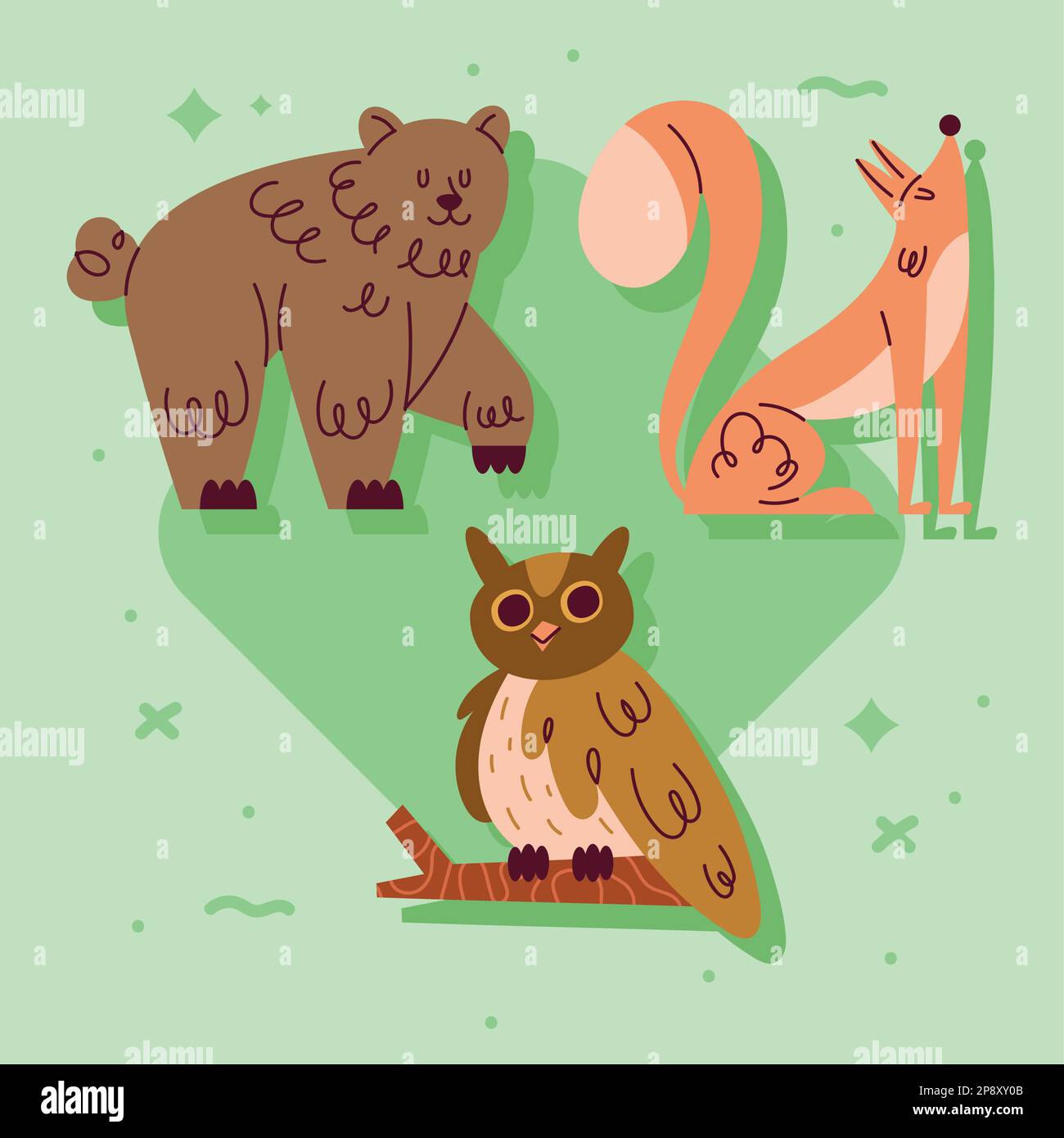 three wild animals characters icons Stock Vector Image & Art - Alamy